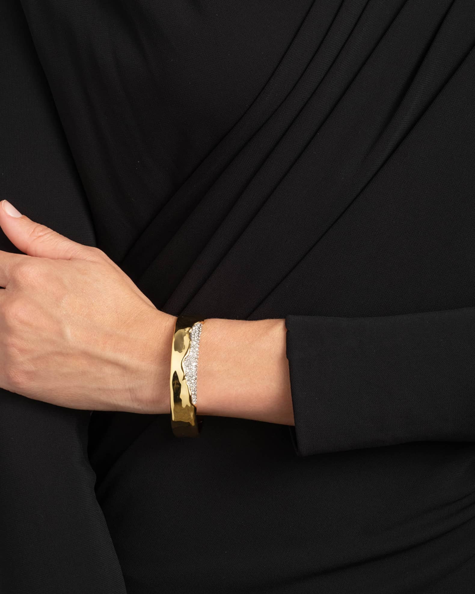 Alexis Bittar Solanales Gold Crystal Cuff Bracelet | Neiman Marcus