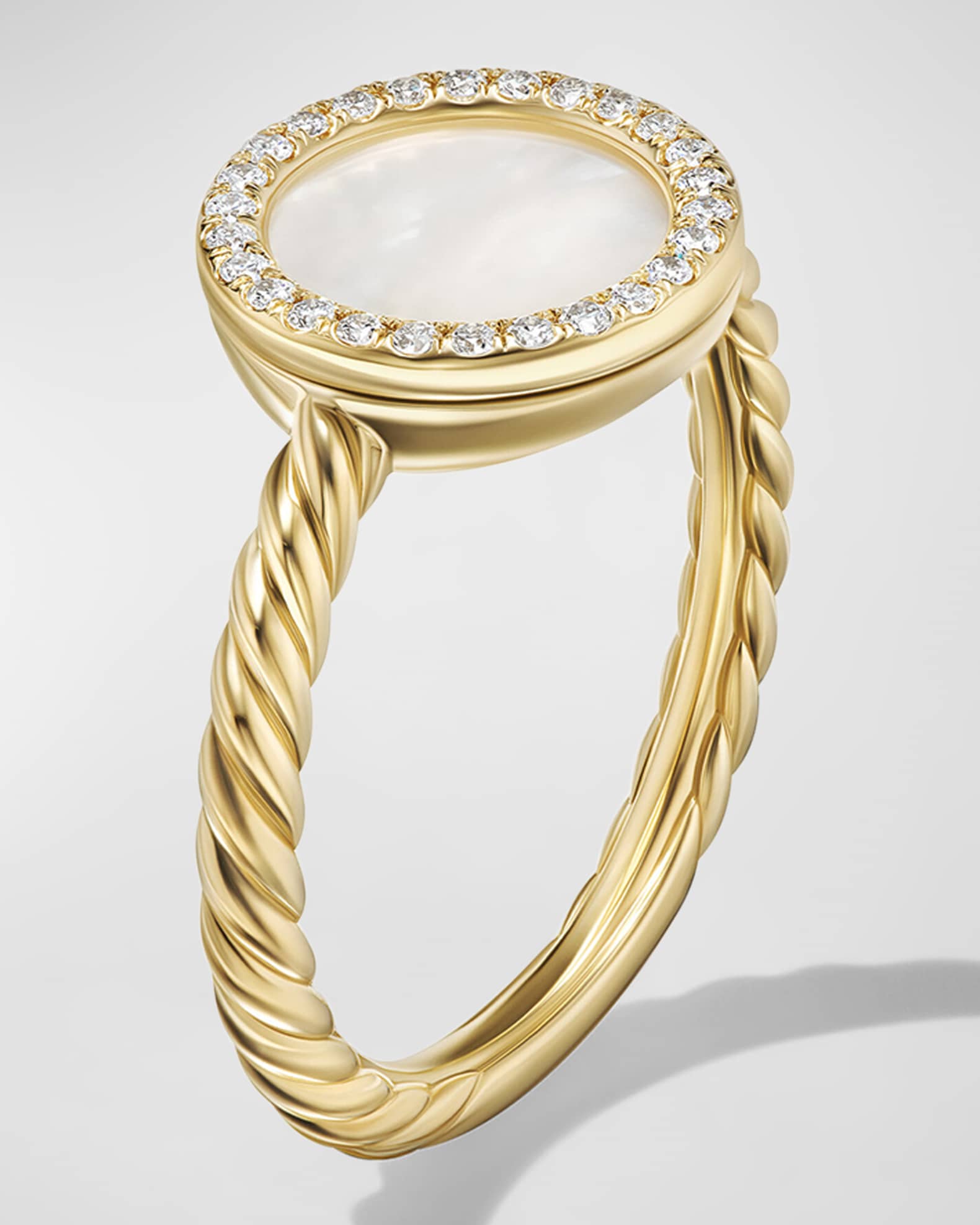 David Yurman DY Elements Ring with Black Onyx and Diamonds in 18K Gold ...