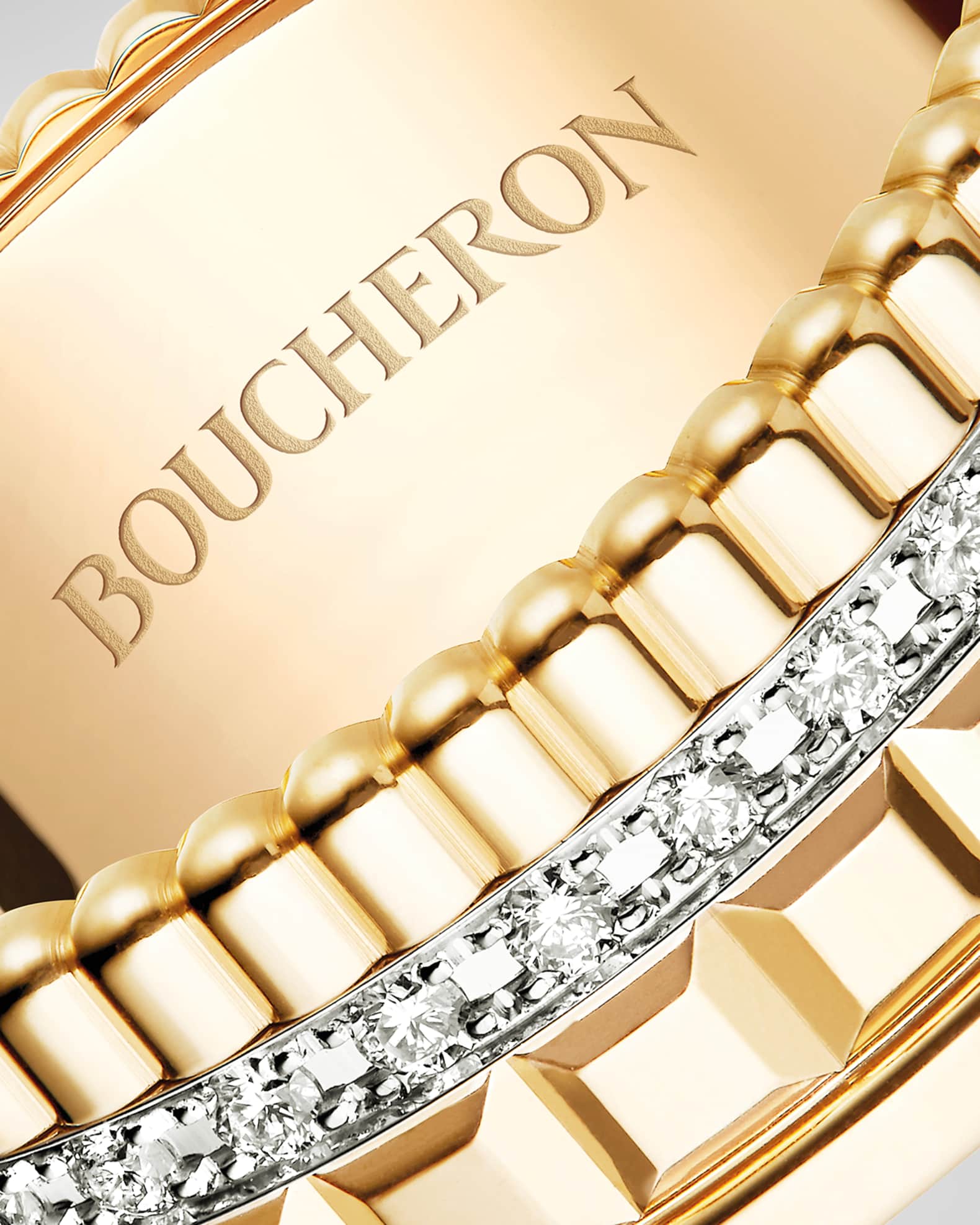 Boucheron Quatre Radiant 18K Gold Band Diamond Ring Neiman Marcus