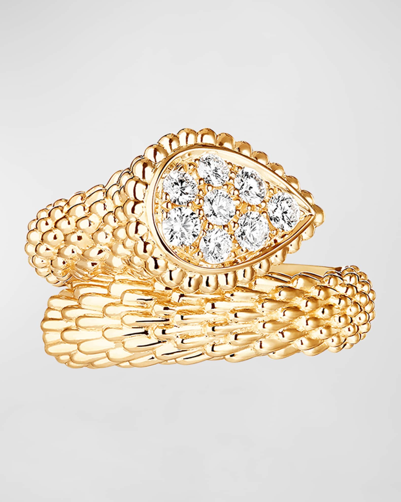 Boucheron Serpent Boheme 18K Yellow Gold Diamond Small Ring | Neiman Marcus