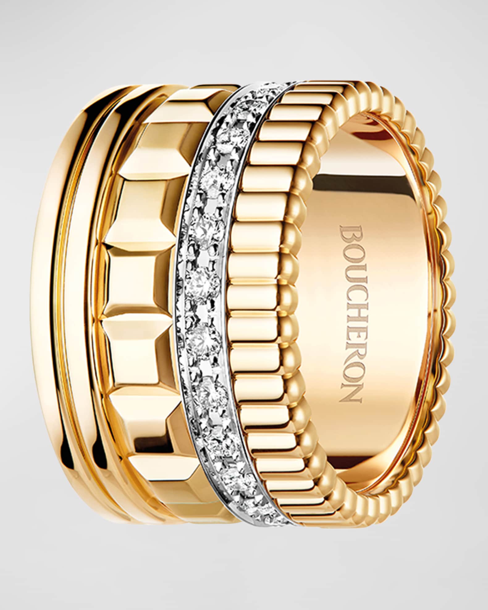 Boucheron Quatre Radiant Edition 18k Yellow Gold Ring with Diamonds, EU ...