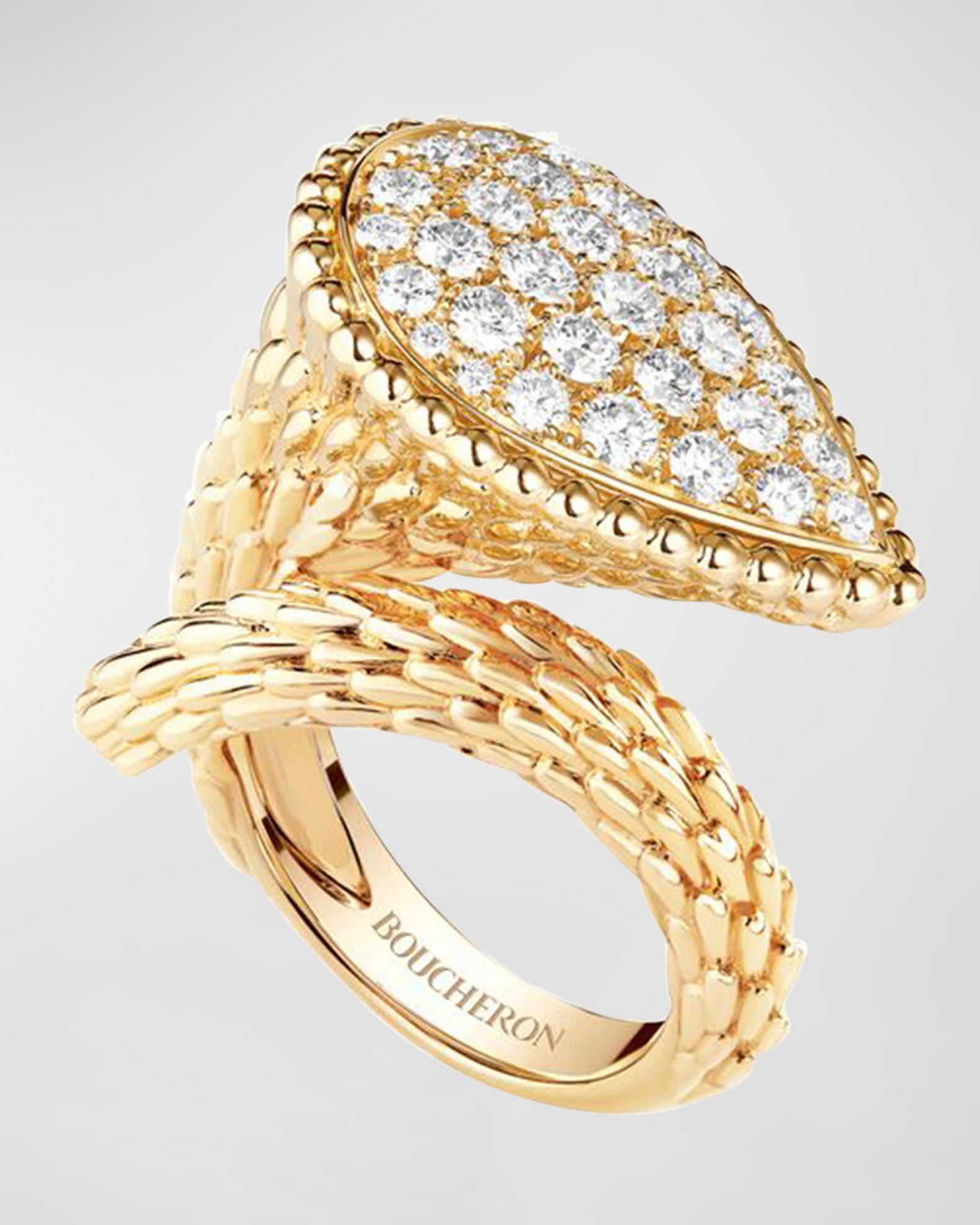 Boucheron Serpent Bohème 18k Gold Diamond Large Ring | Neiman Marcus