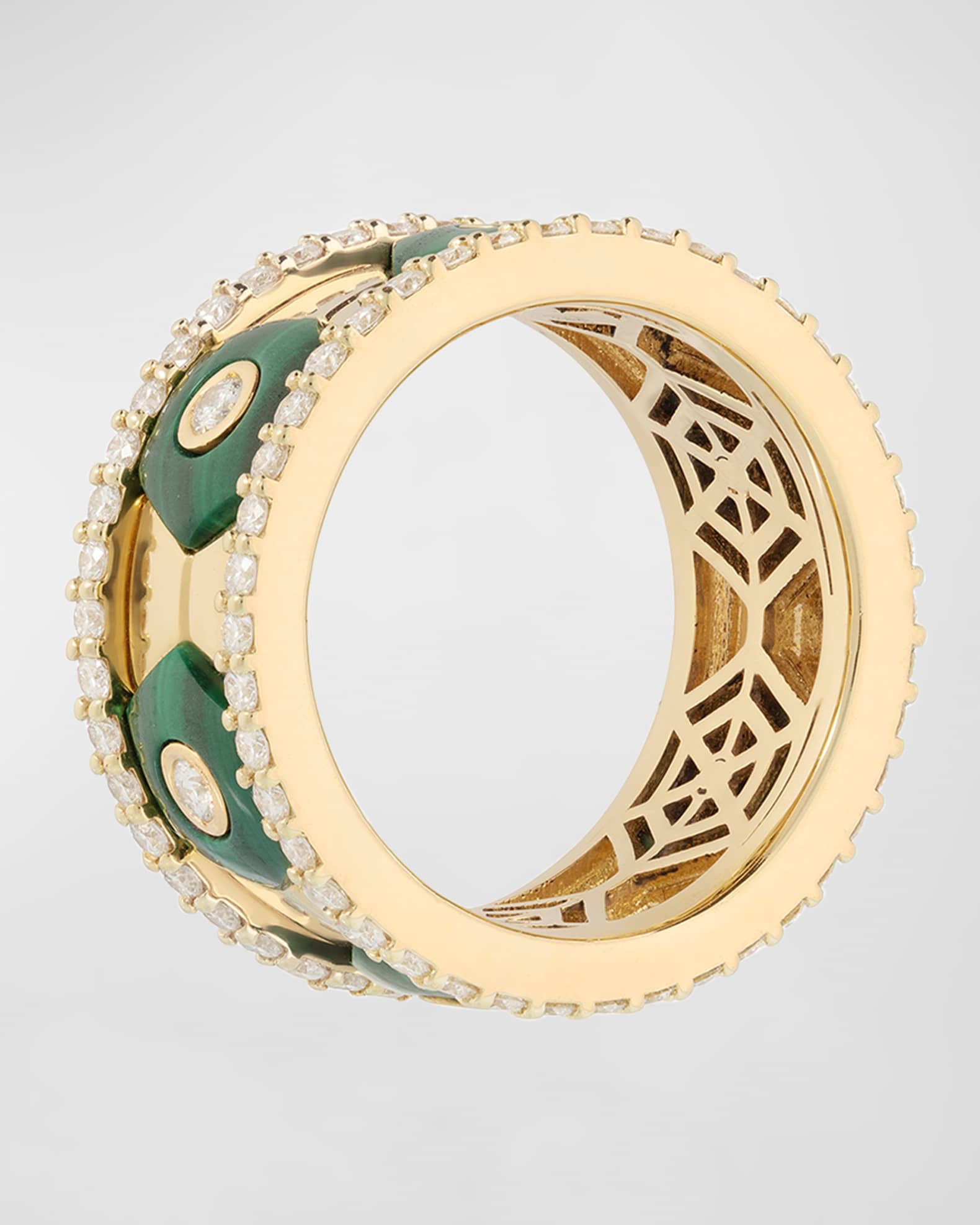 Baia Sommersa 18K Yellow Gold Eternity Ring with White Diamonds ...