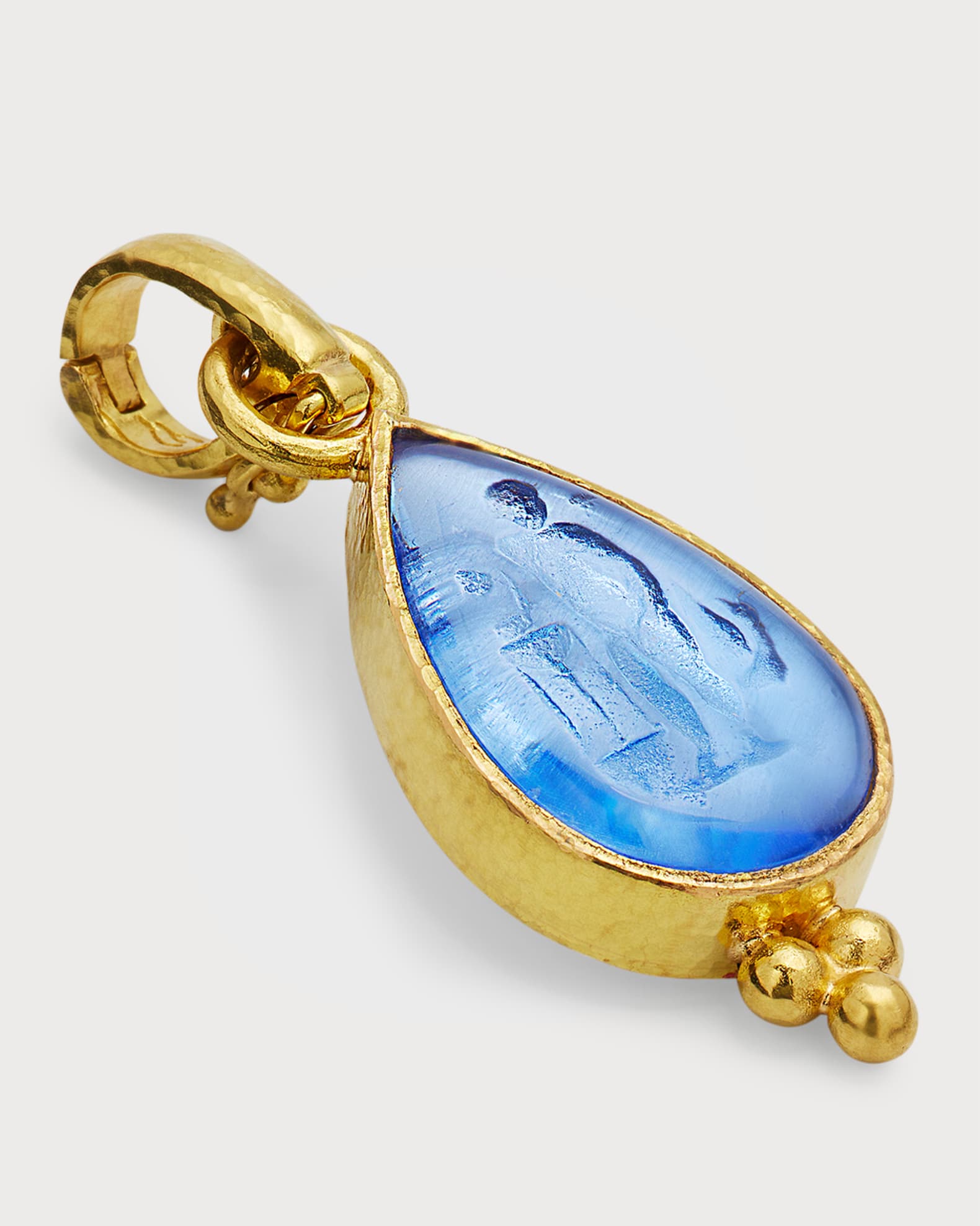 Elizabeth Locke 19K Yellow Gold Venetian Glass Intaglio Teardrop ...
