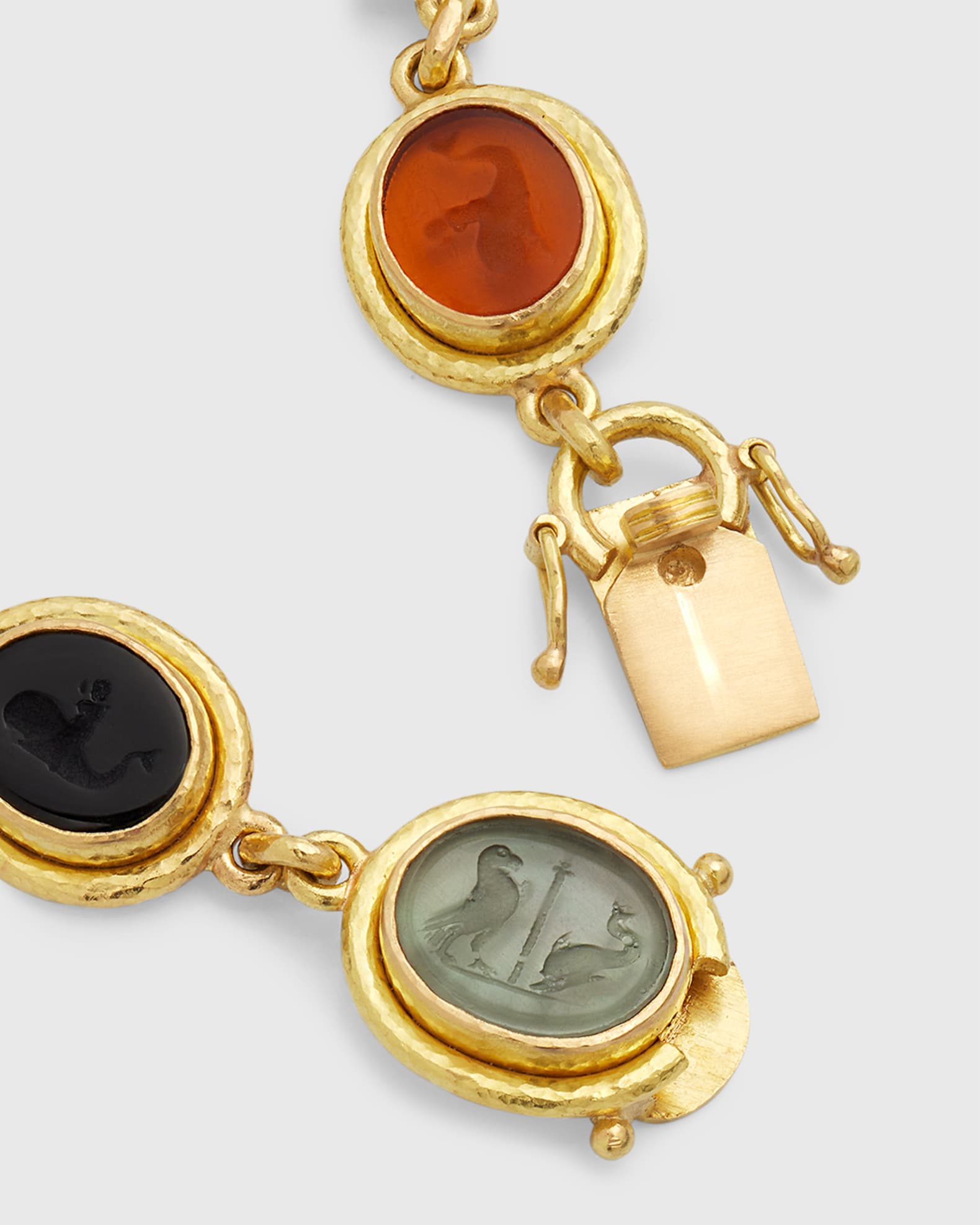 Elizabeth Locke 19K Small Venetian Glass Intaglio Bracelet with Dolphin ...