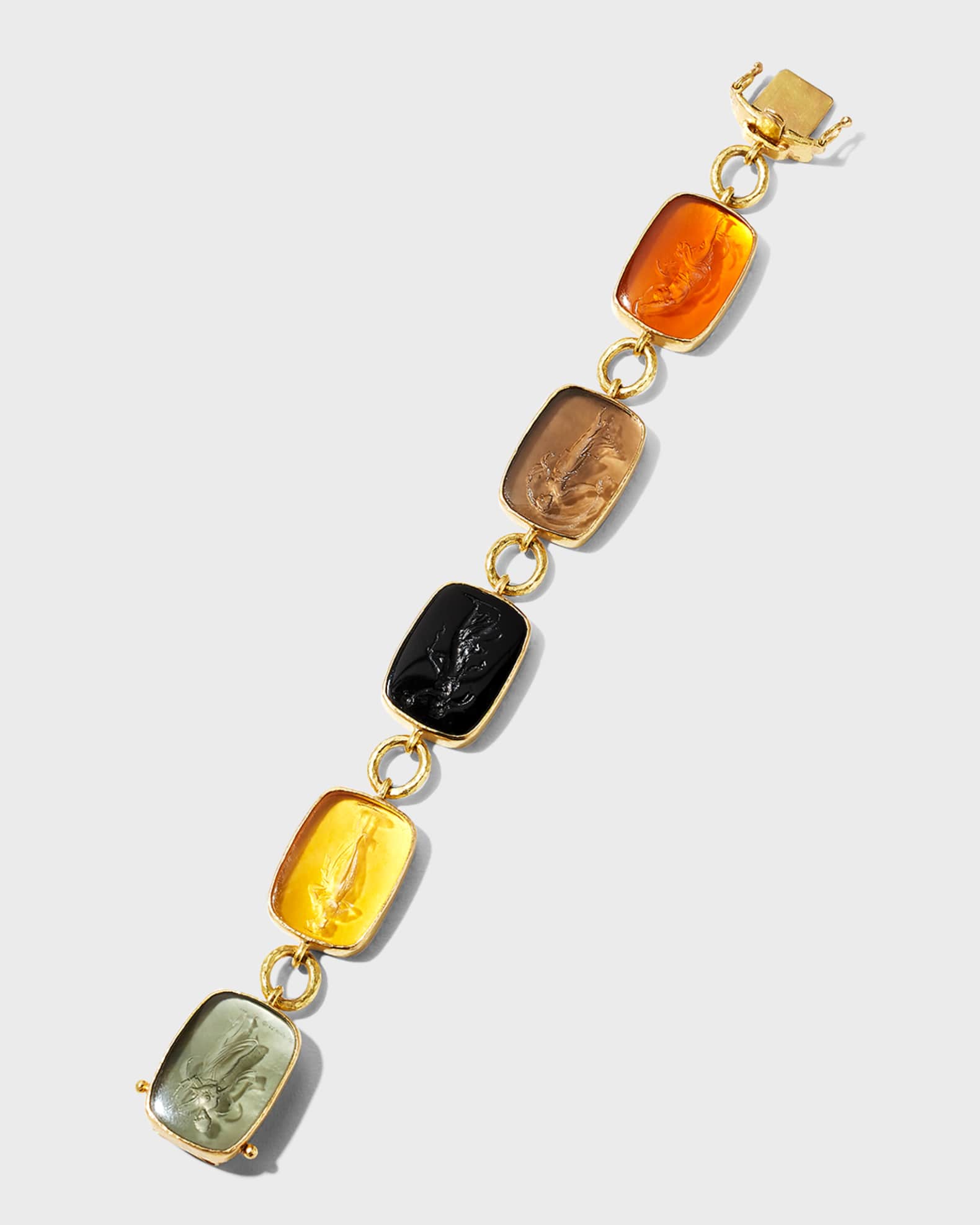 Elizabeth Locke New Muse 19k Gold Glass Intaglio Bracelet | Neiman Marcus