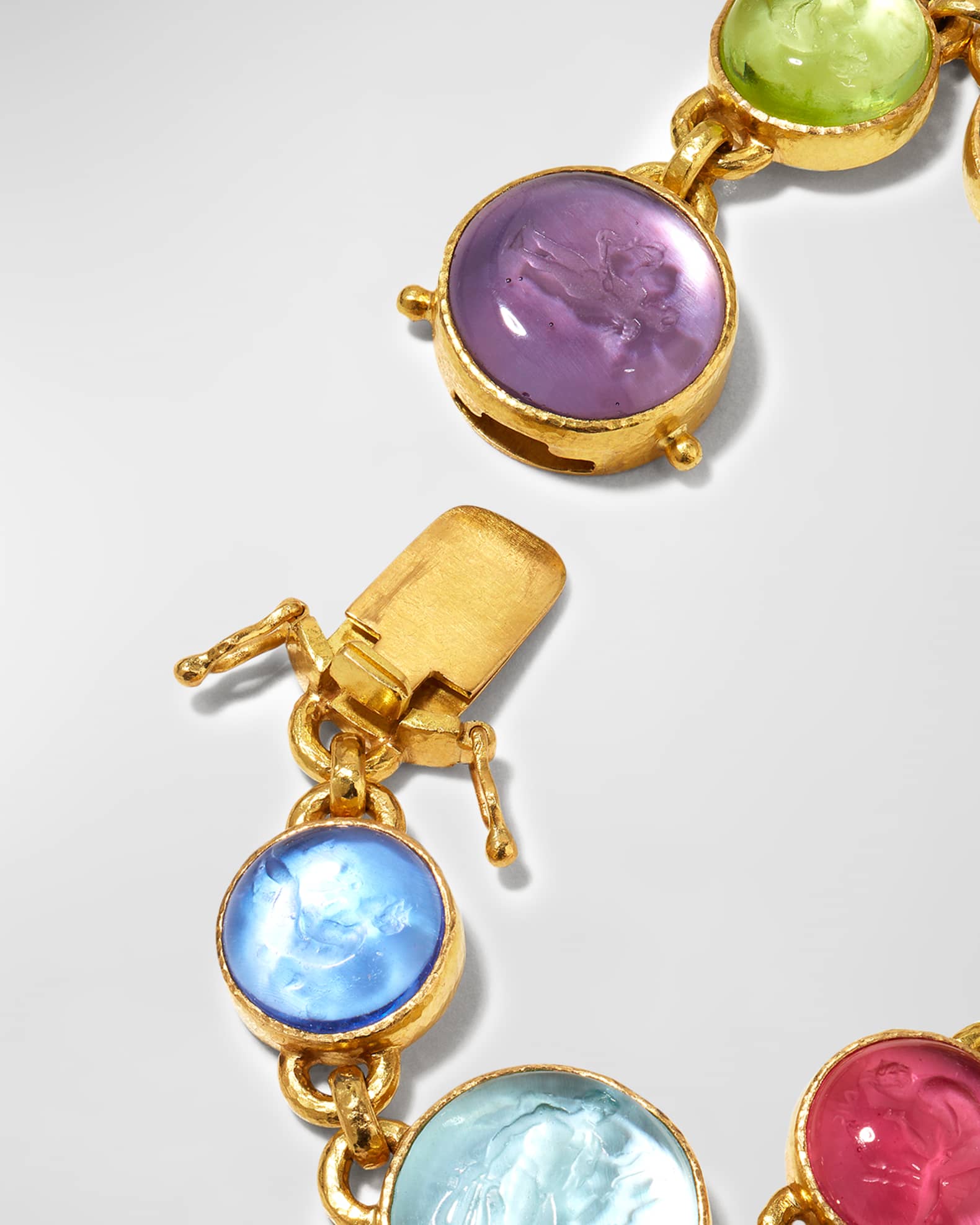 Elizabeth Locke 19K Gold Intaglio Link Bracelet | Neiman Marcus