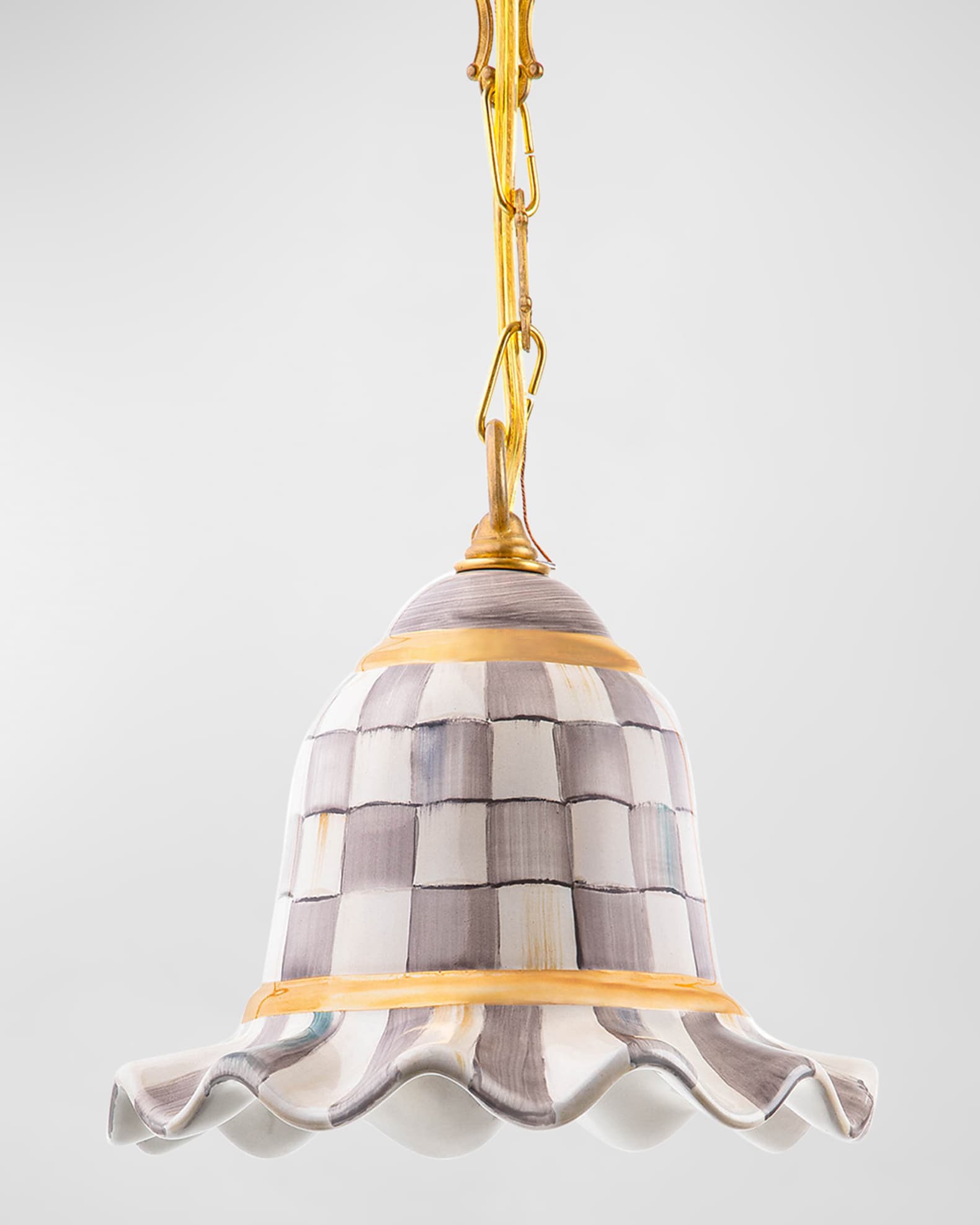 MacKenzie-Childs Sterling Check Pendant Light, Small | Neiman Marcus