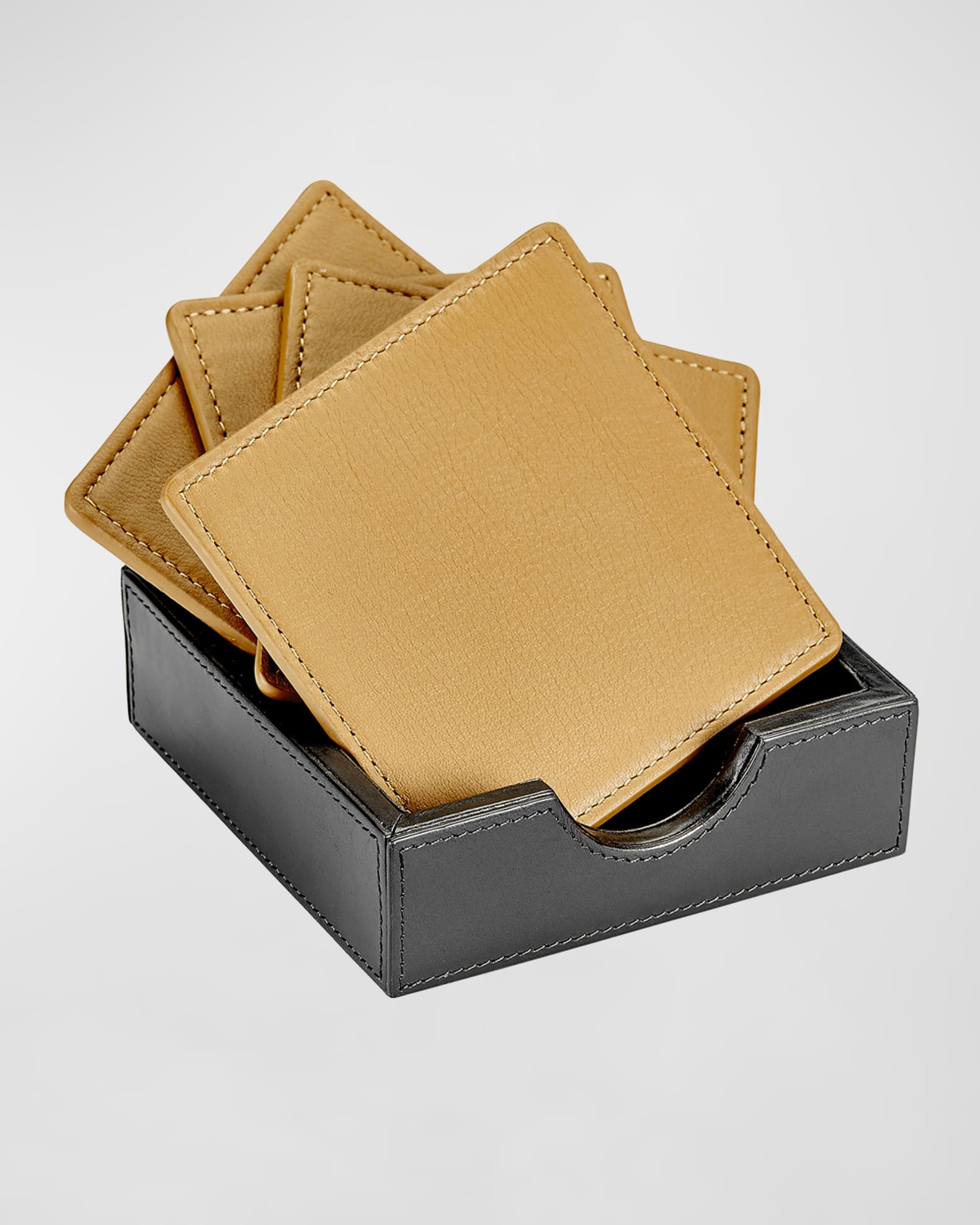 Graphic Image Leather Square Coasters, Set of 4 | Neiman Marcus