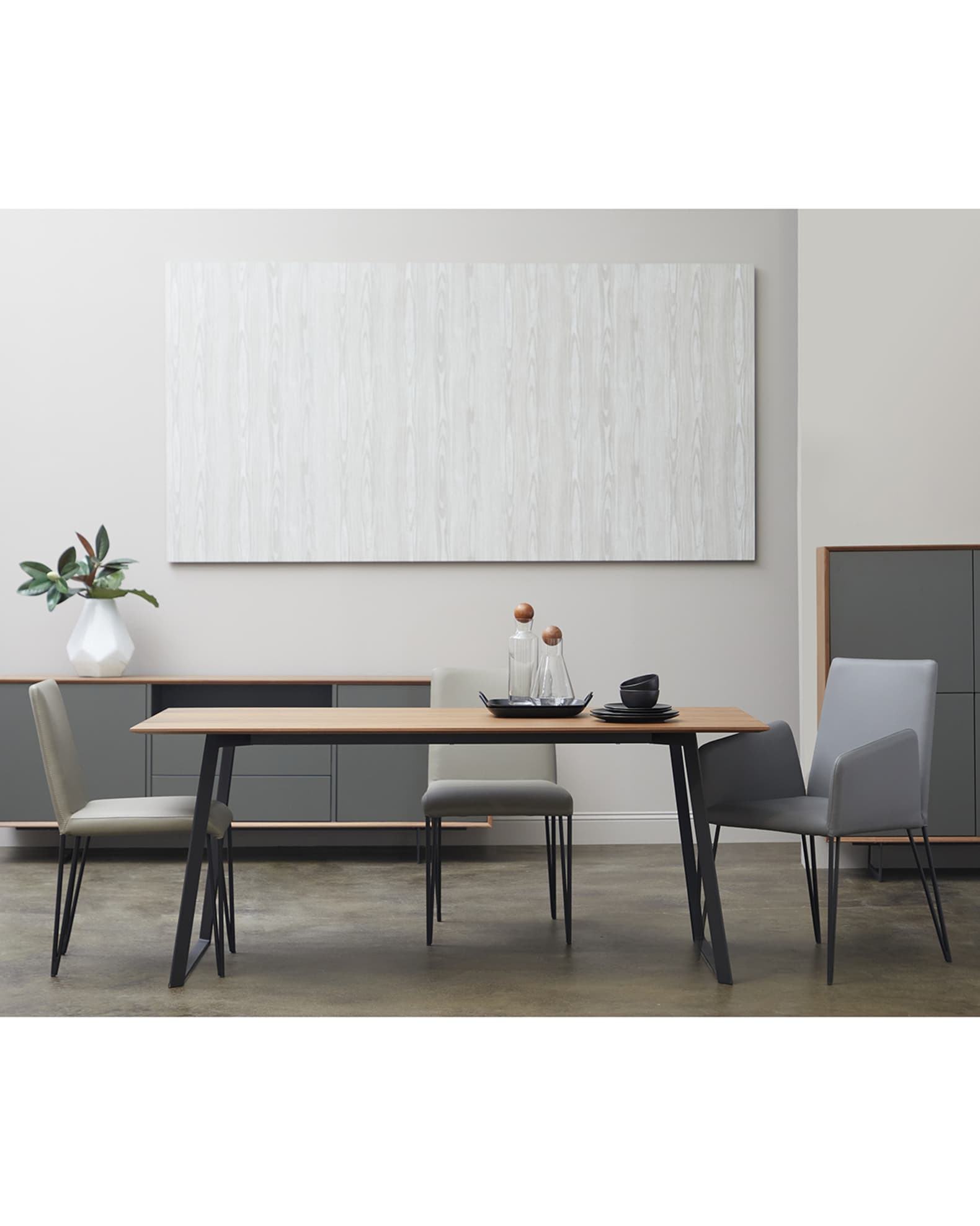 Euro Style Anderson Walnut & Dark Gray Sideboard | Neiman Marcus