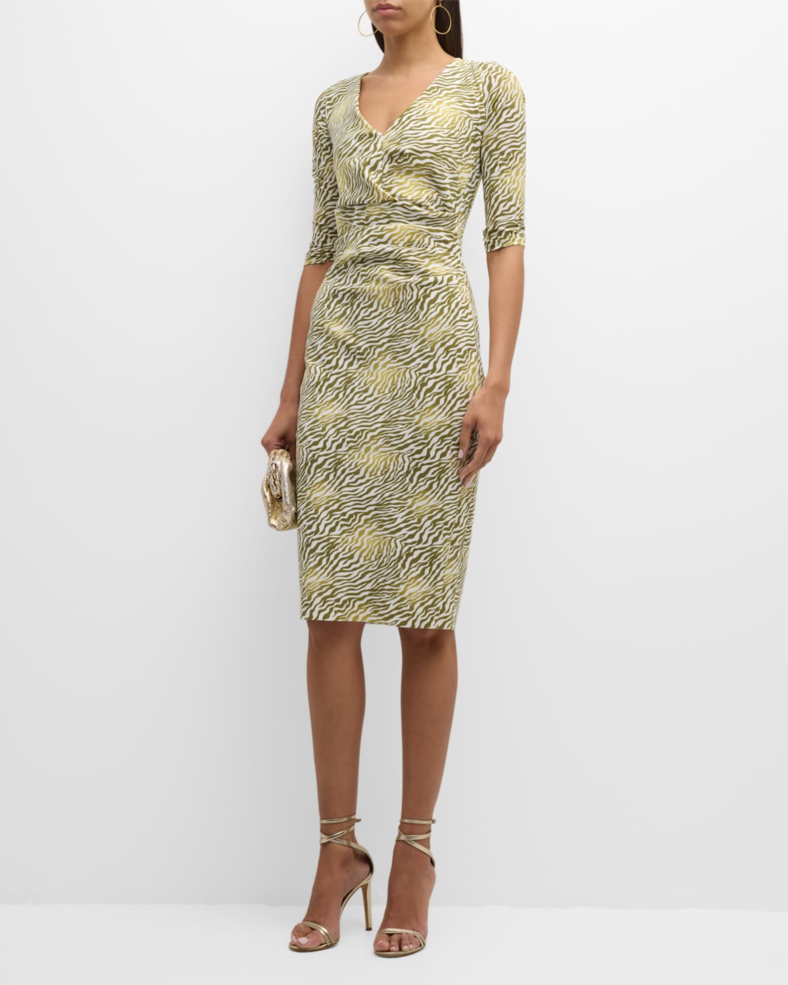 Chiara Boni La Petite Robe Ruched Zebra-Print Bodycon Midi Dress ...