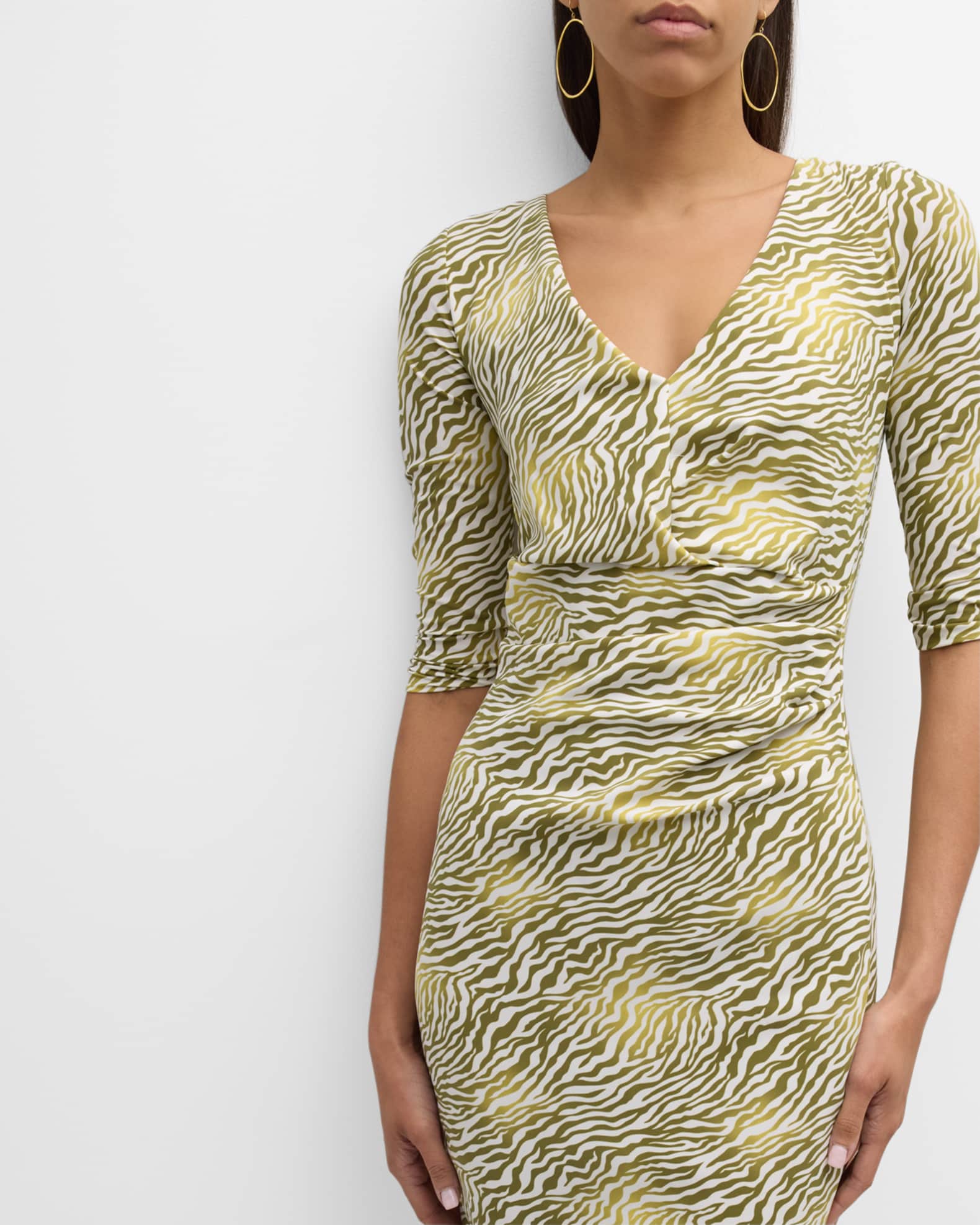 Chiara Boni La Petite Robe Ruched Zebra-Print Bodycon Midi Dress ...