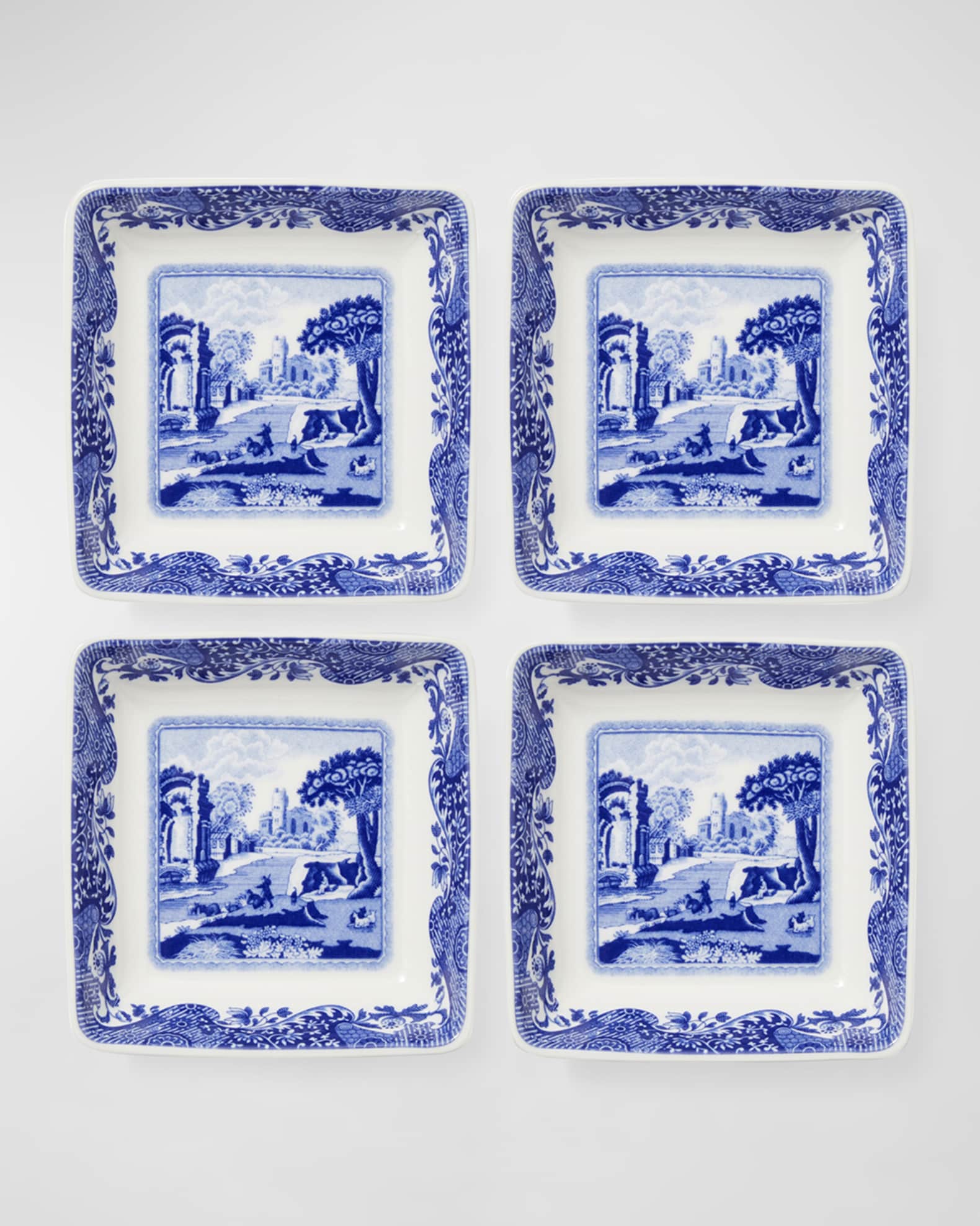 Spode Blue Italian Square Dishes, Set of 4 | Neiman Marcus
