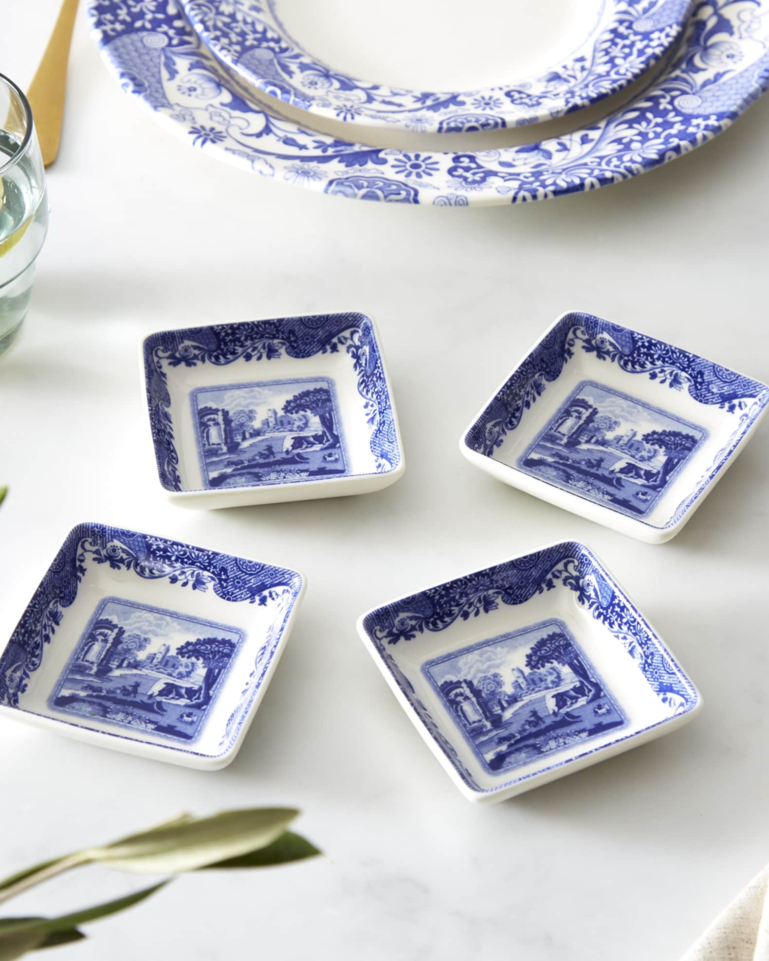 Spode Blue Italian Square Dishes, Set of 4 | Neiman Marcus