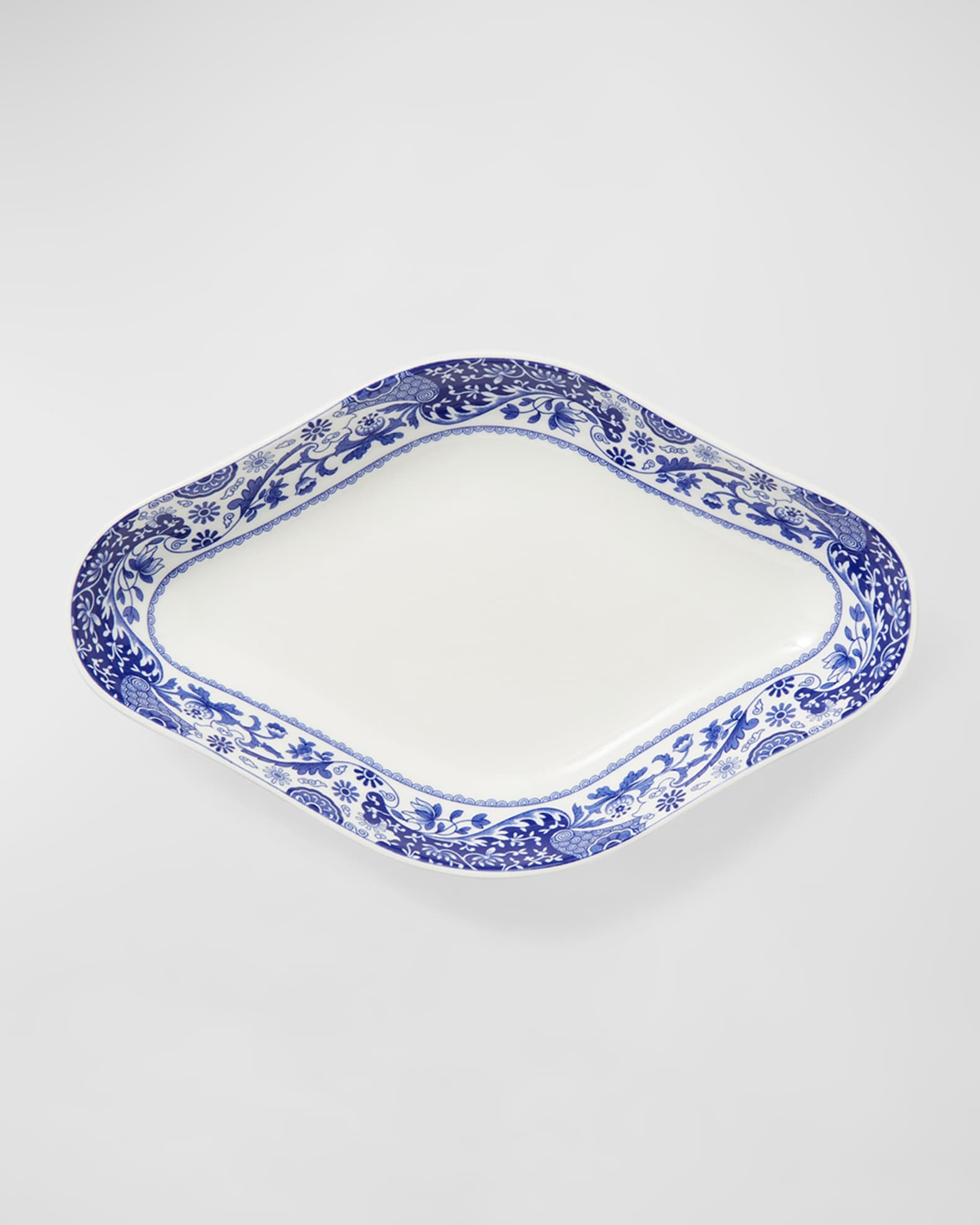 Spode Blue Italian Brocato Diamond Dish | Neiman Marcus