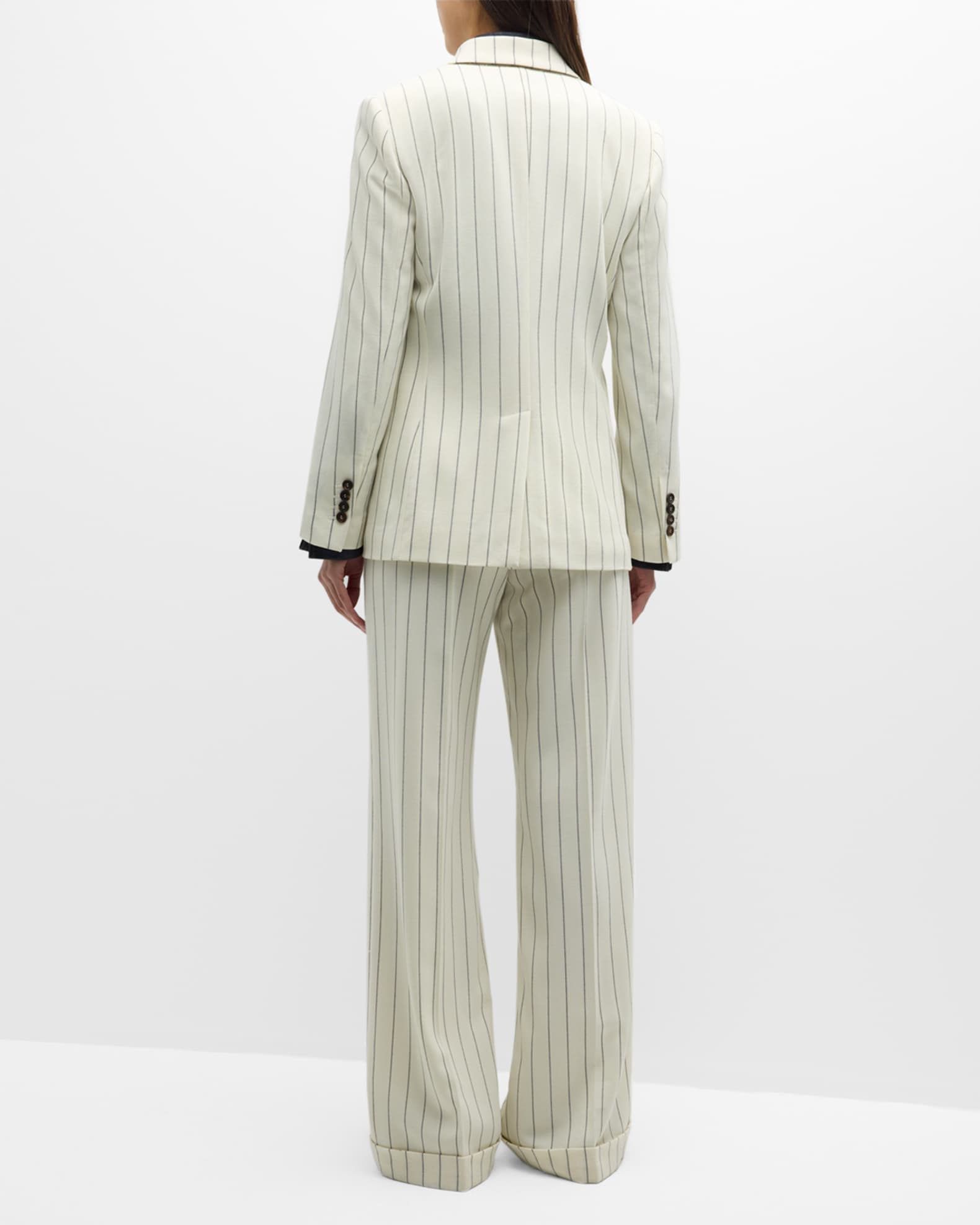 Brunello Cucinelli Pinstripe Panama Wool Straight-Leg Trousers | Neiman ...