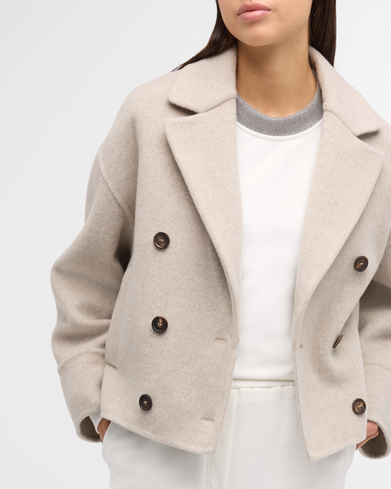 Brunello Cucinelli Couture Wool Short Peacoat | Neiman Marcus