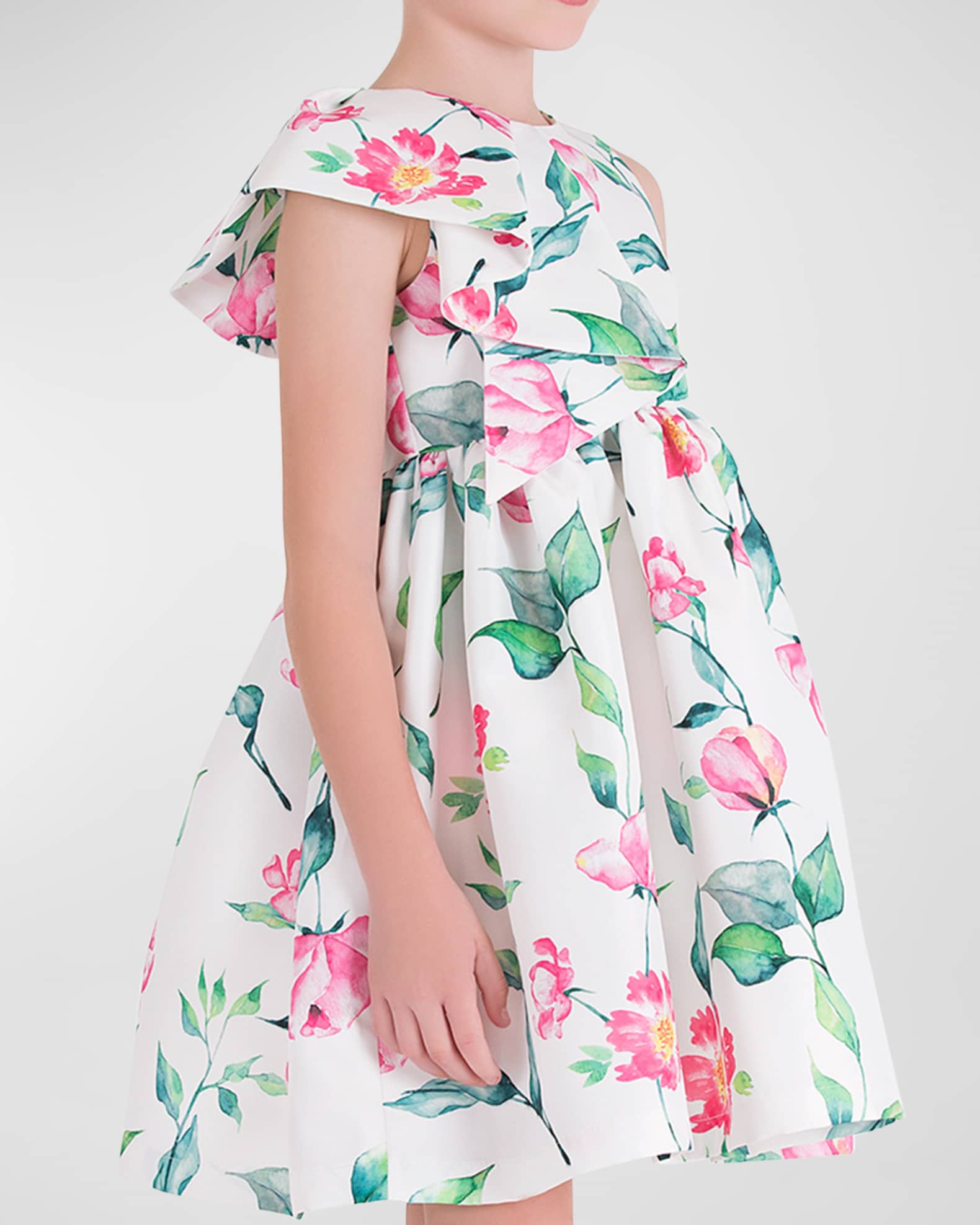 Mama Luma Girl's Floral Blush Ruffled Sleeveless Dress, Size 3T-10 | Neiman Marcus