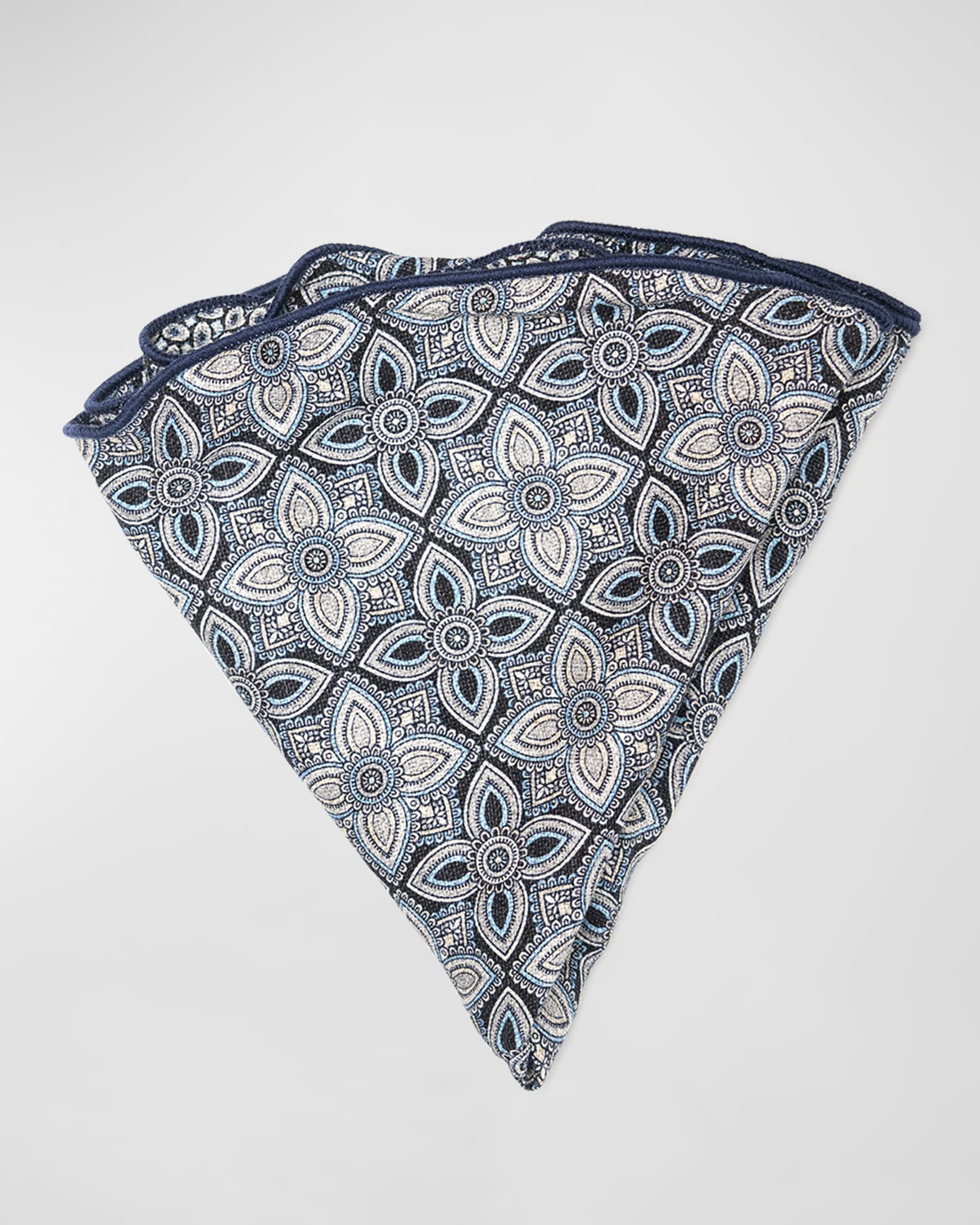 Edward Armah Men's Silk Reversible Geometric-Paisley Pocket Circle ...