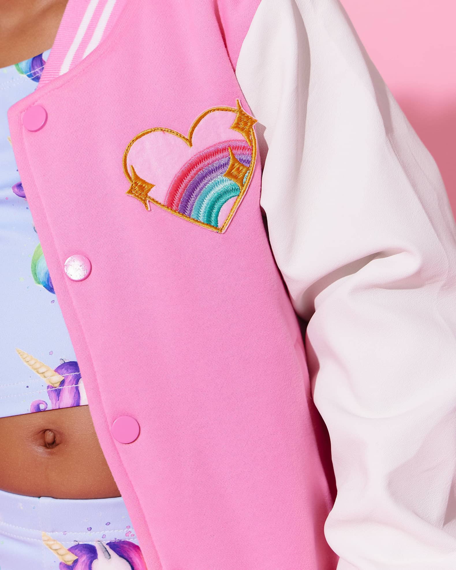 Lola + The Boys Girl's Good Vibes Sequin Varsity Bomber Jacket, Size 2-14 | Neiman Marcus