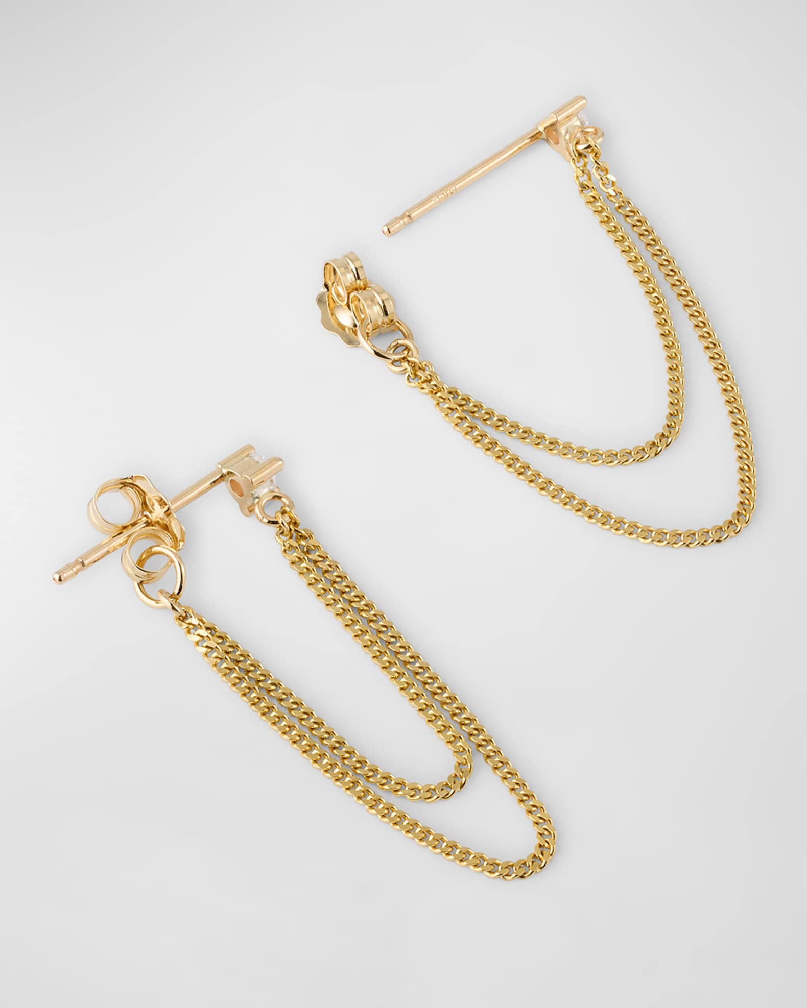 POPPY FINCH Double-Chain Wrap Around Diamond Earrings | Neiman Marcus