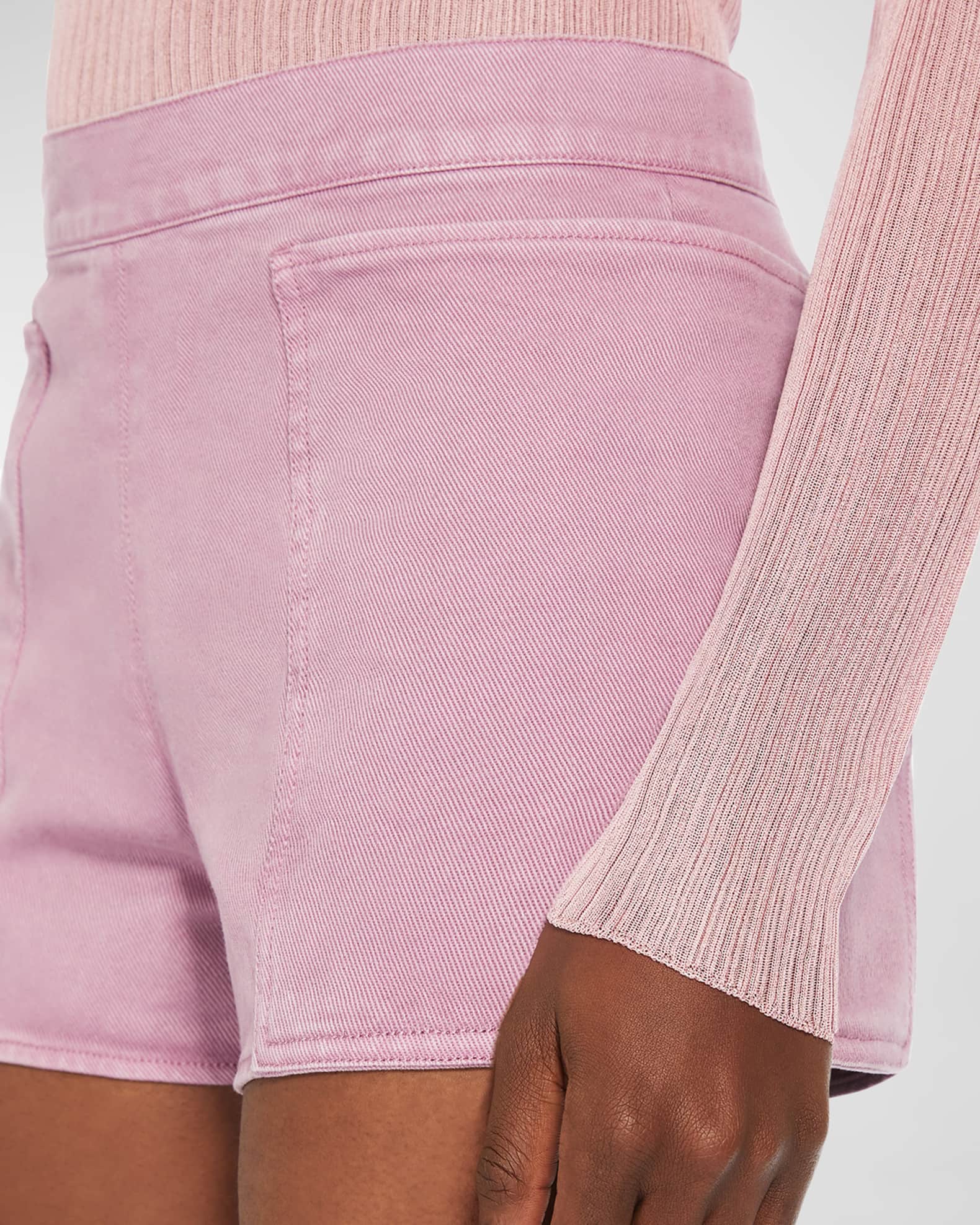 Max Mara Alibi Mid-Rise Denim Hot Shorts | Neiman Marcus