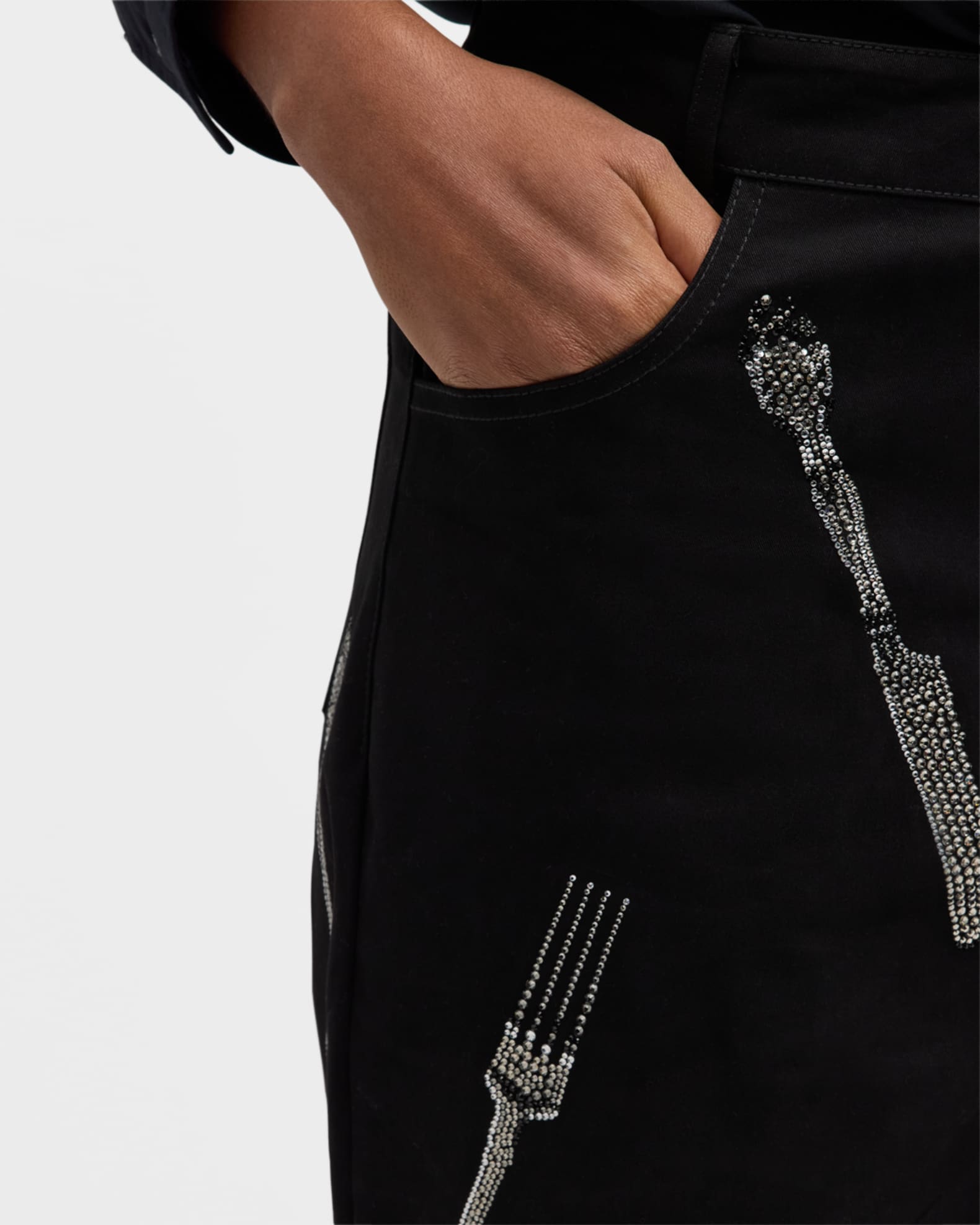 Libertine Michelin Star Embellished Wide-Leg Crop Pants | Neiman Marcus