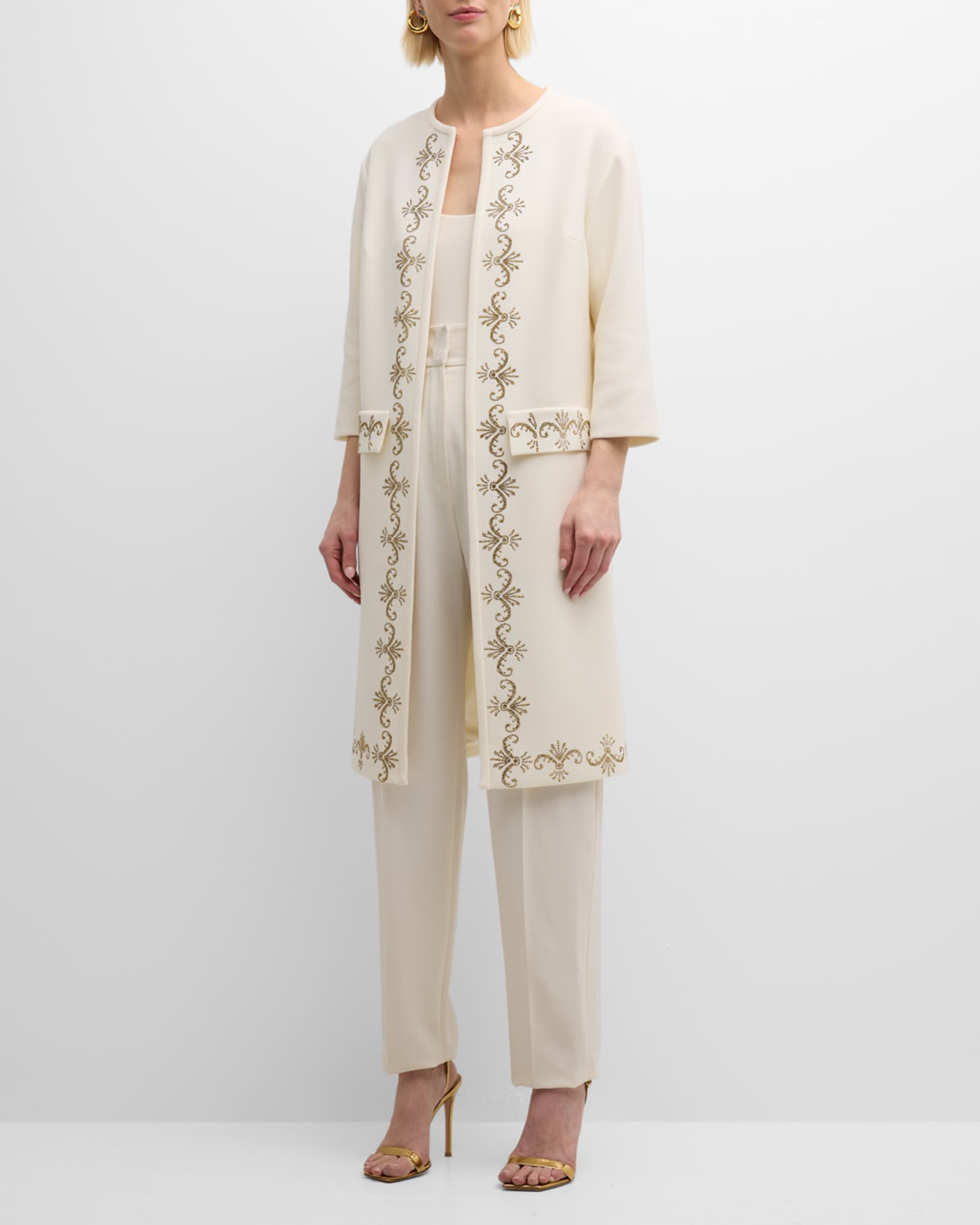 Libertine Eisenhower Embellished Open Duster Coat | Neiman Marcus