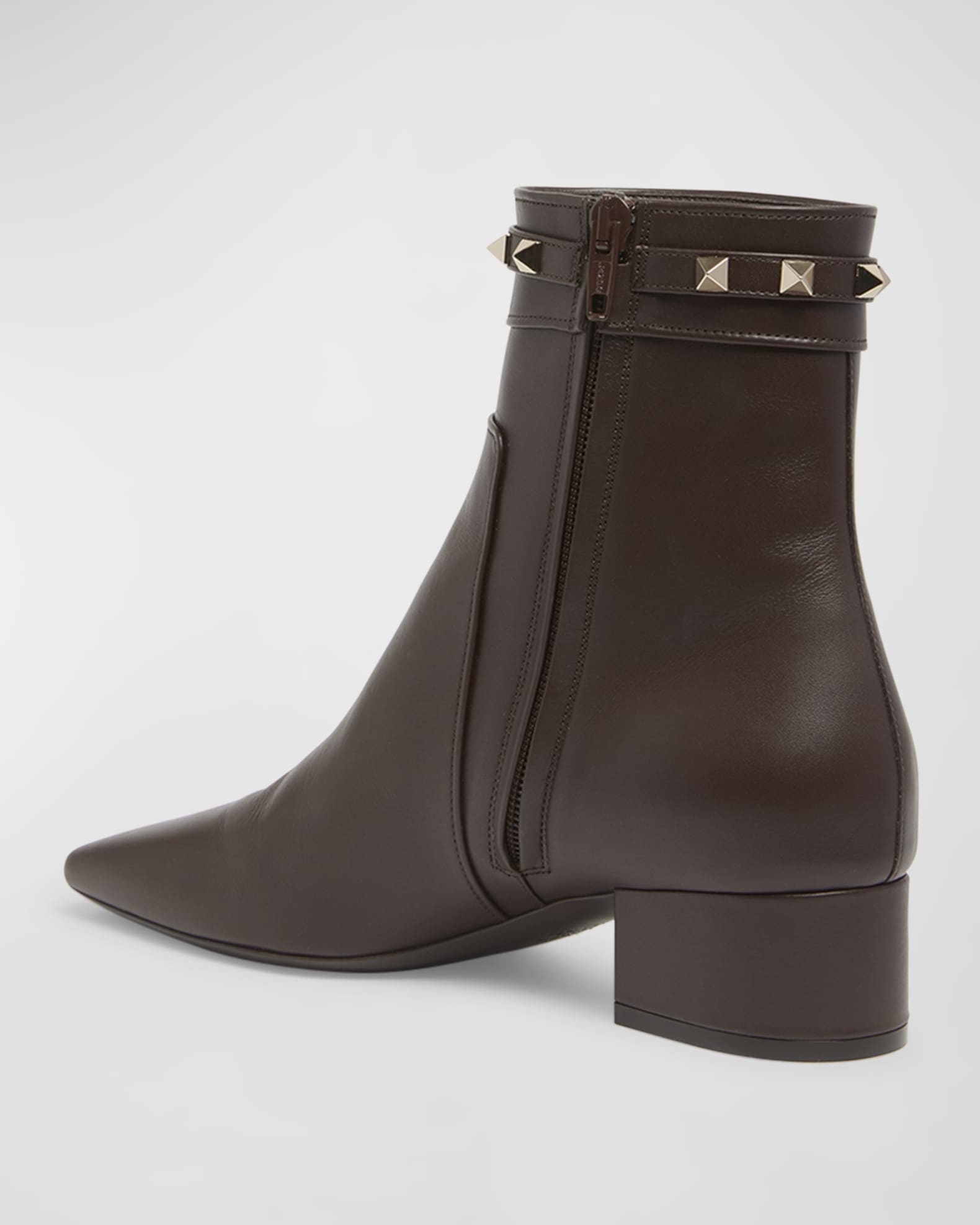 Valentino Garavani Rockstud Leather Buckle Ankle Booties | Neiman Marcus