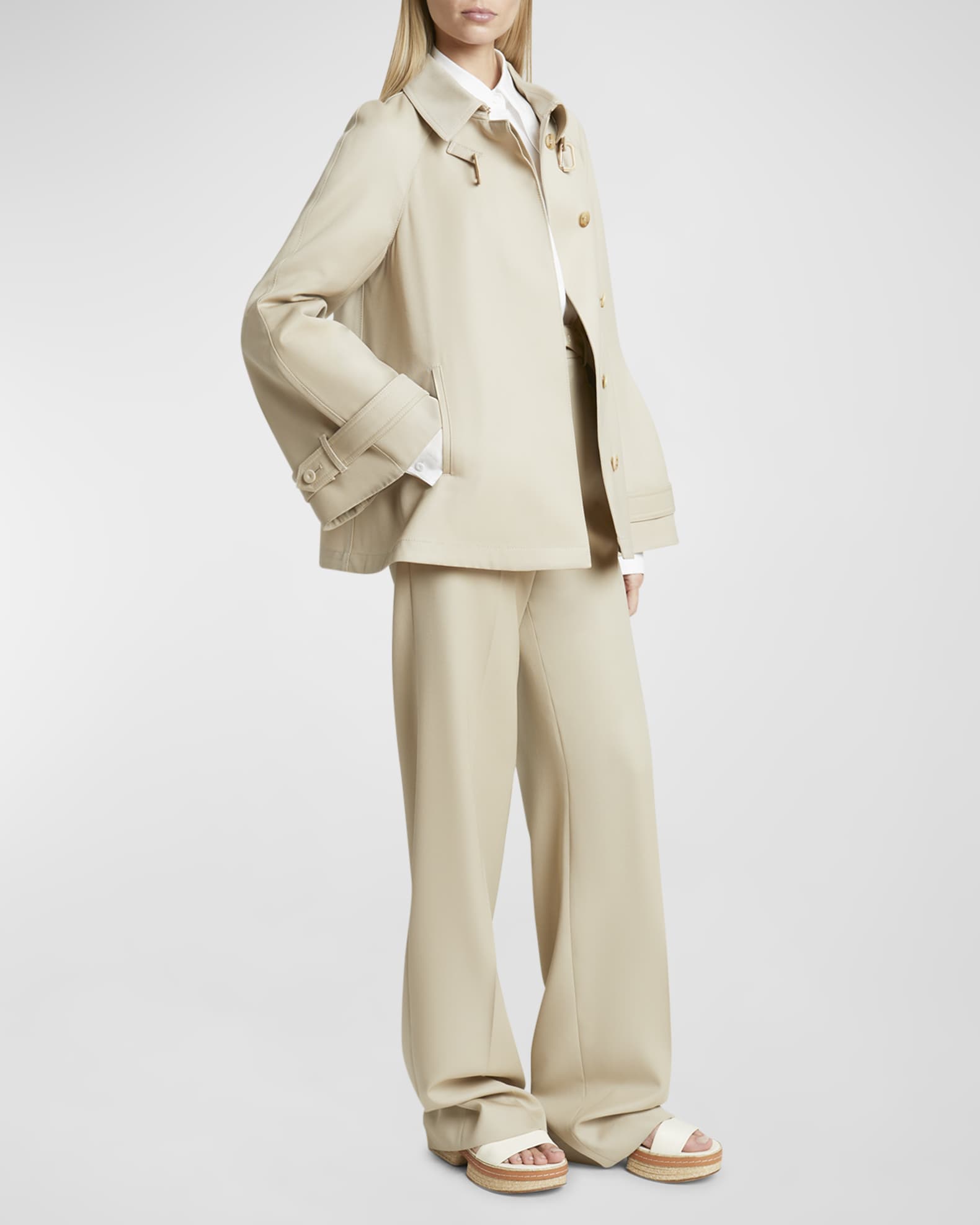 Gabriela Hearst Ismael A-Line Trench Jacket | Neiman Marcus