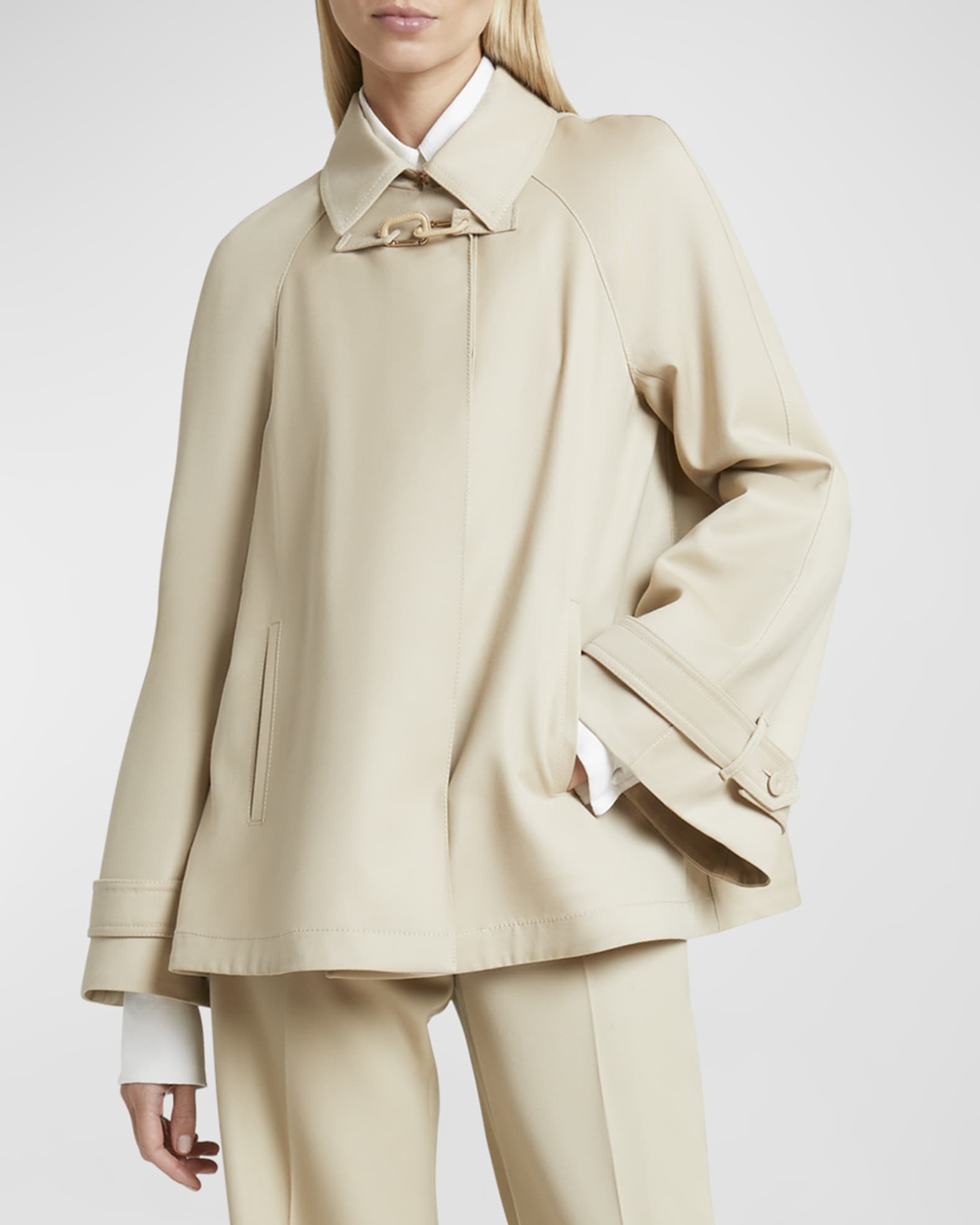 Gabriela Hearst Ismael A-Line Trench Jacket | Neiman Marcus