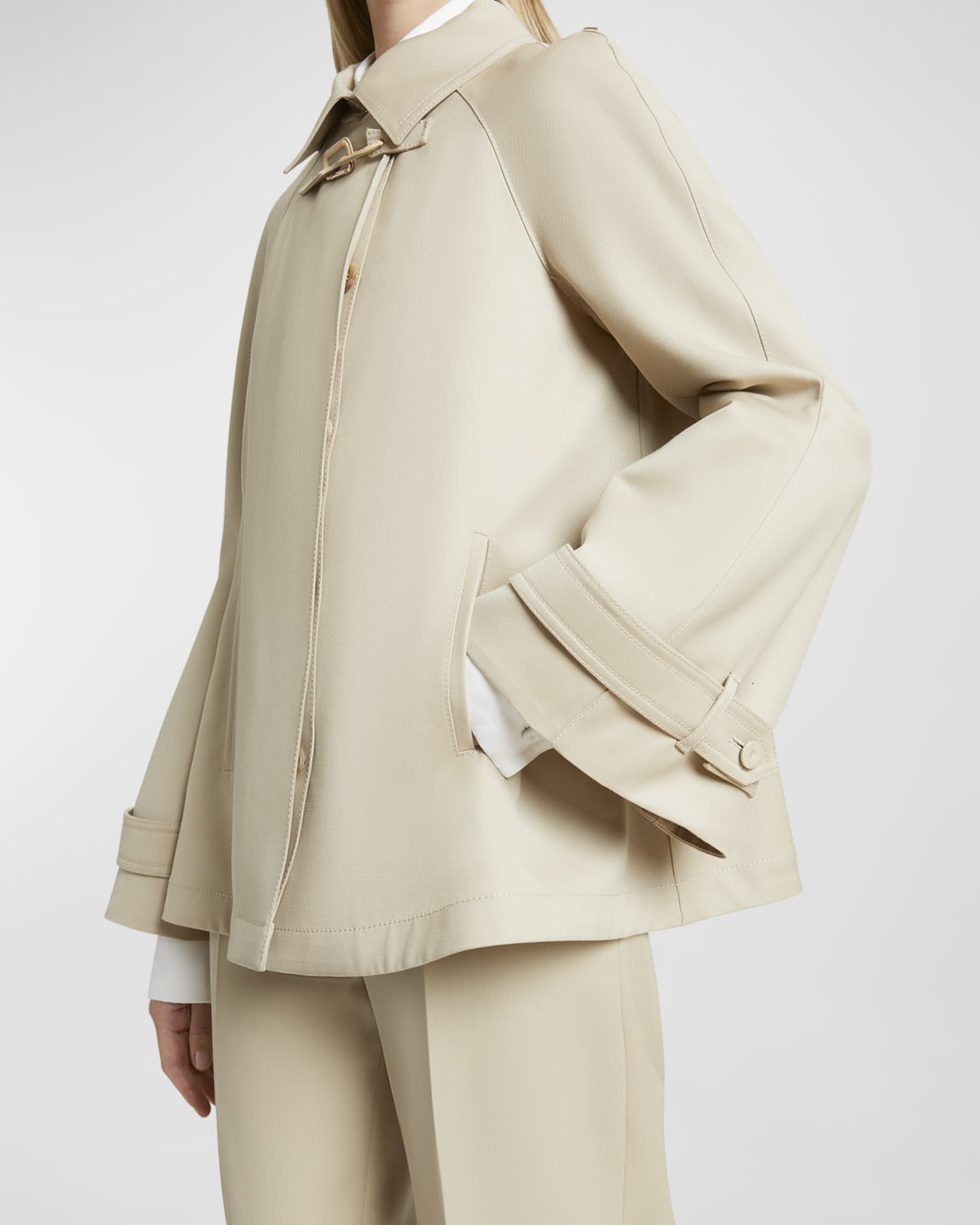 Gabriela Hearst Ismael A-Line Trench Jacket | Neiman Marcus