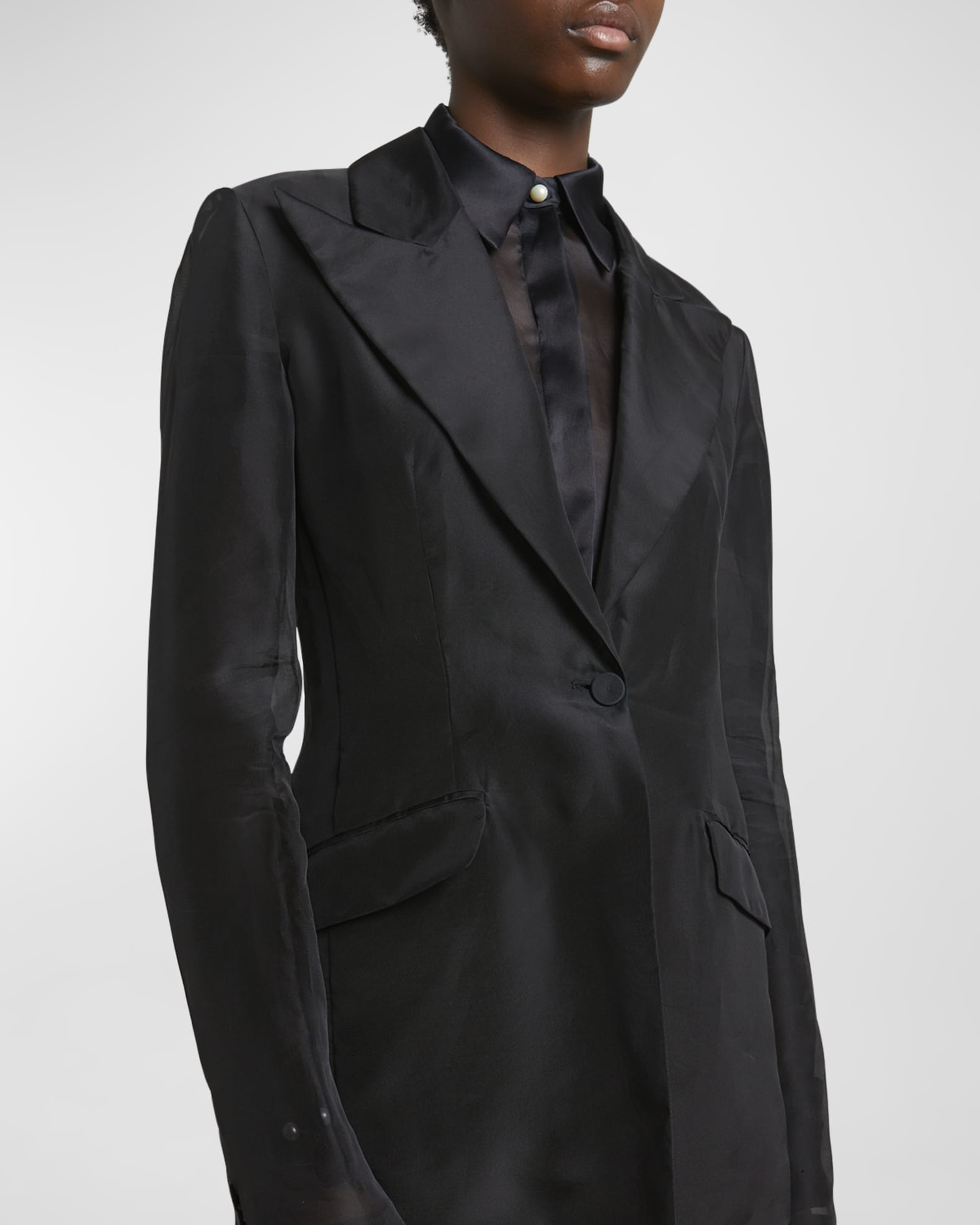 Gabriela Hearst Leiva Slim Single-Breasted Silk Blazer Jacket | Neiman ...