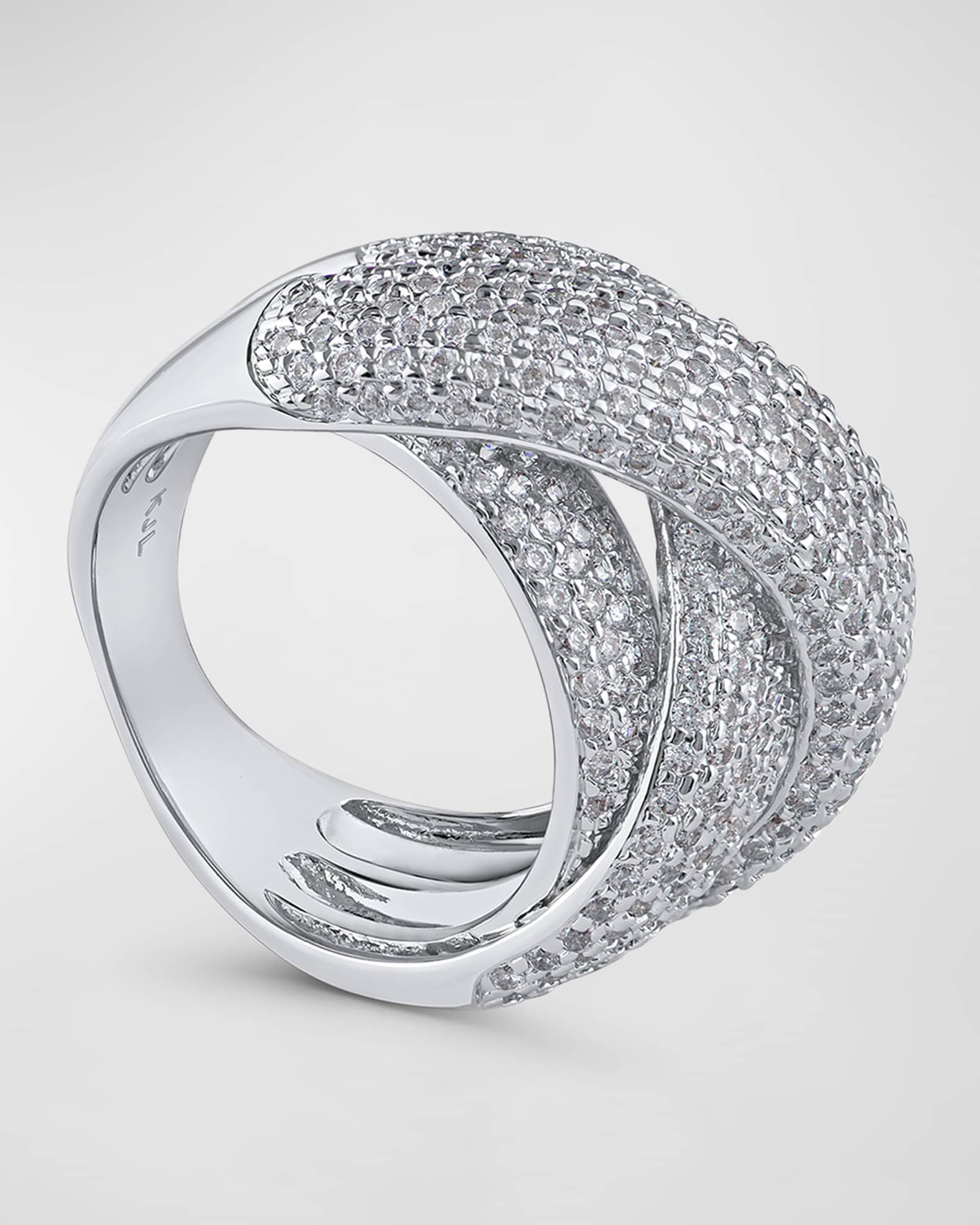 Golconda by Kenneth Jay Lane Pave Cubic Zirconia Triple Cross Over Glam ...