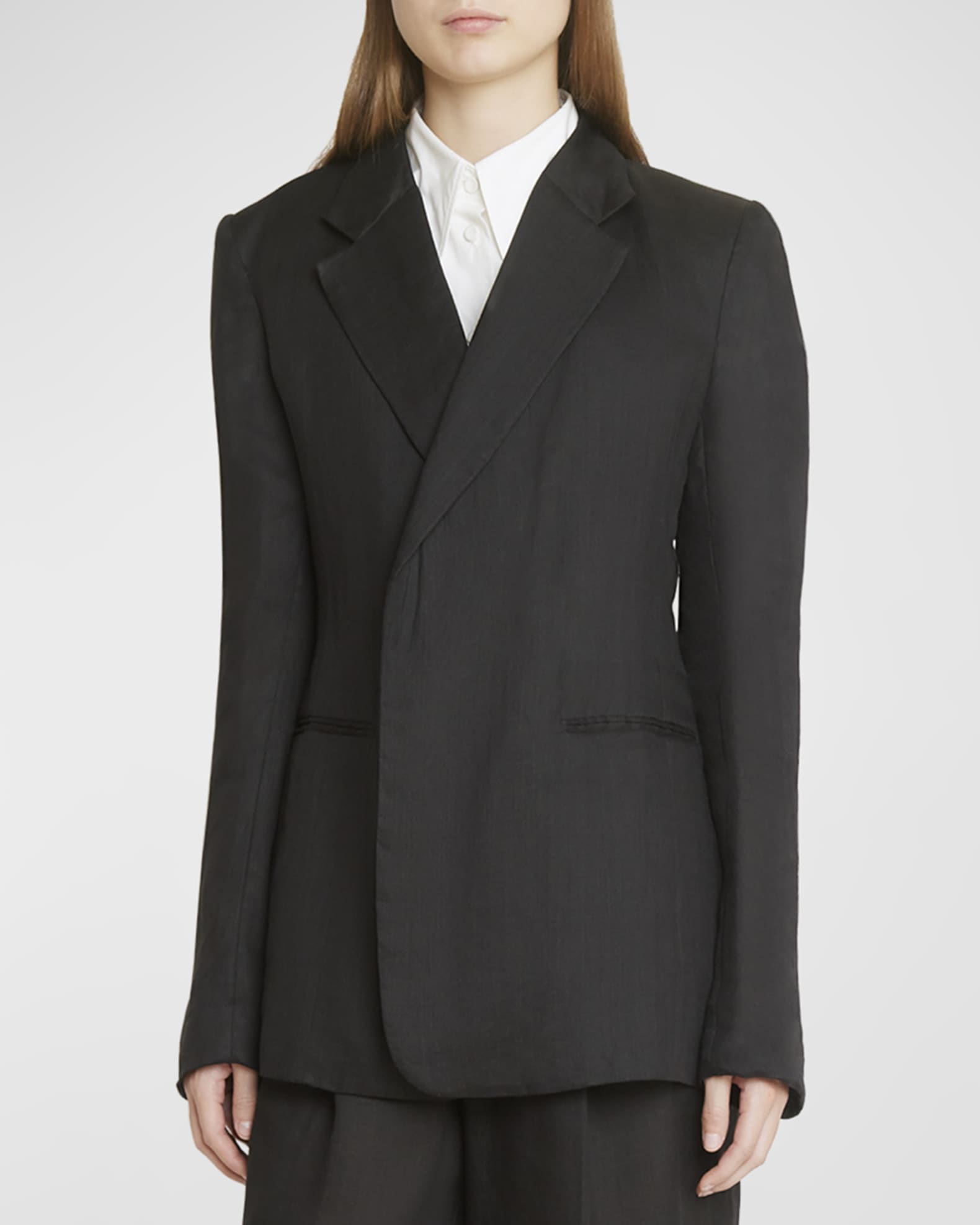Chloe Buttonless Tailored Voile Jacket | Neiman Marcus
