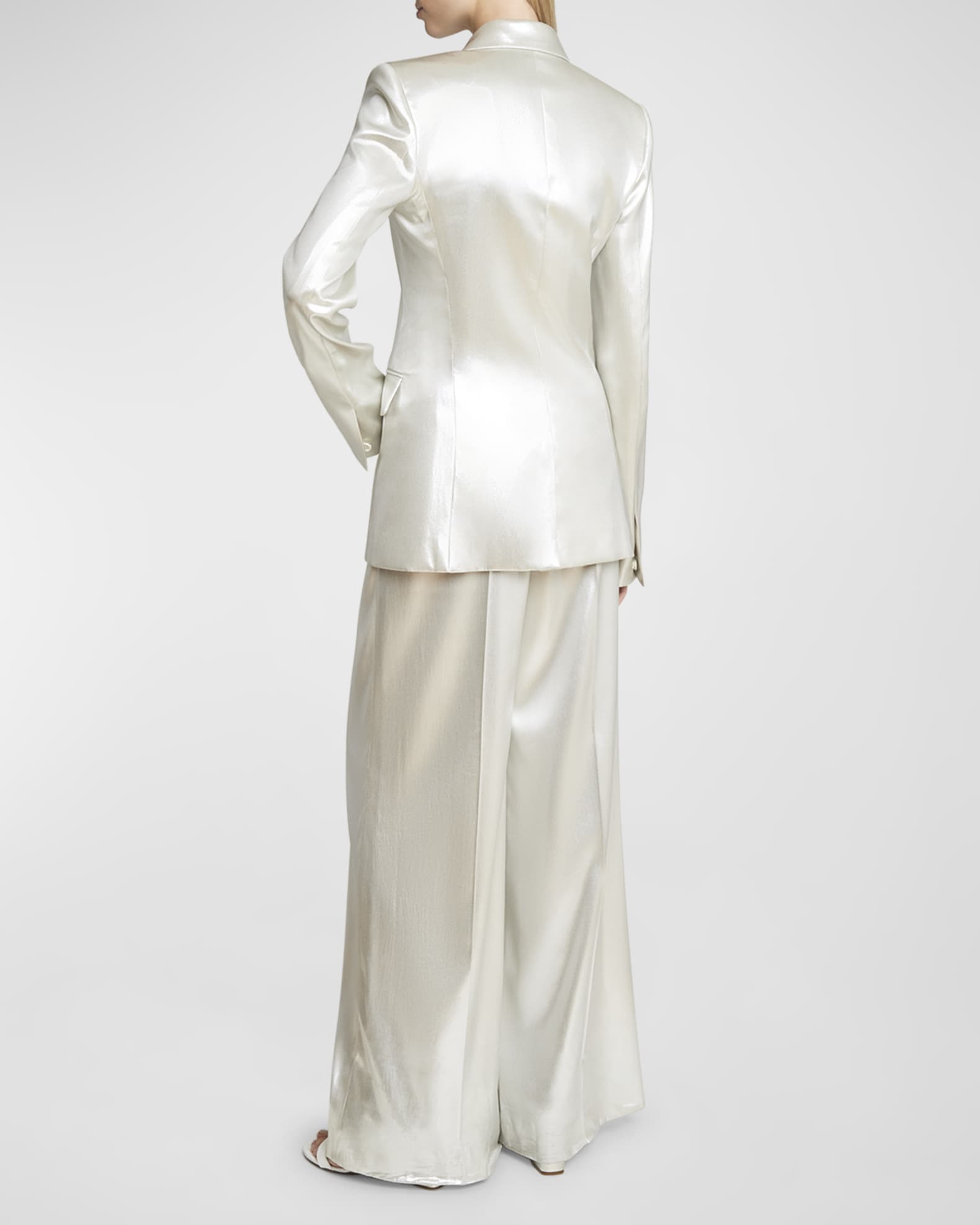 Chloe Organic Silk Satin Lame Tailored Jacket | Neiman Marcus