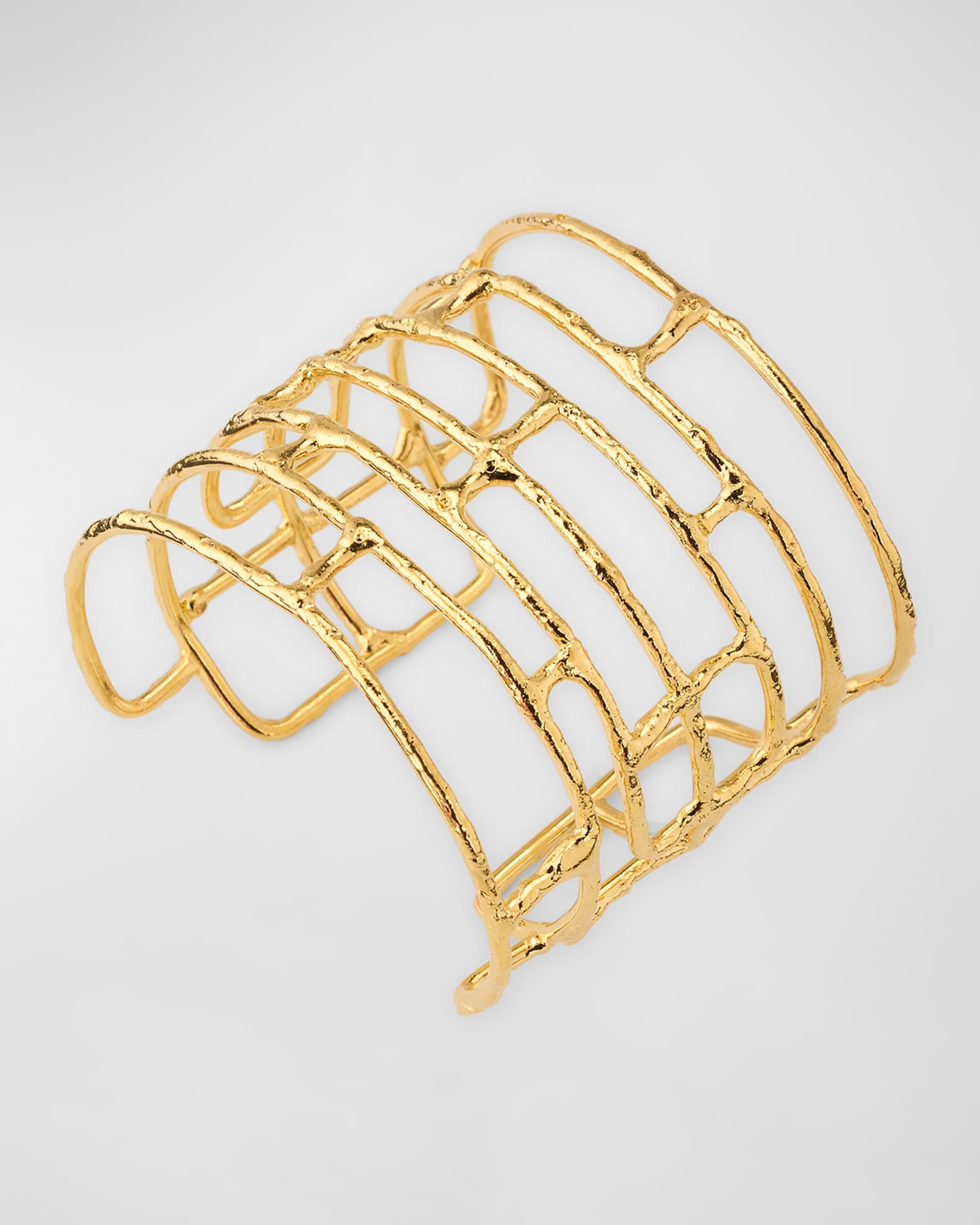 Devon Leigh Gold-Plated Open Bars Cuff Bracelet | Neiman Marcus