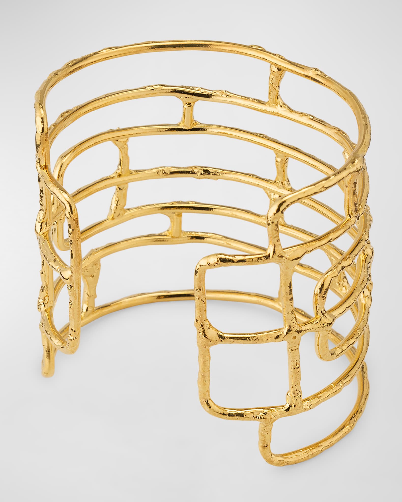 Devon Leigh Gold-Plated Open Bars Cuff Bracelet | Neiman Marcus