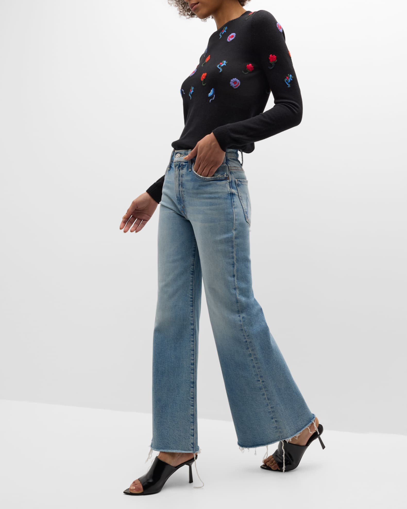 MOTHER Lil' Hustler Roller Fray Jeans | Neiman Marcus