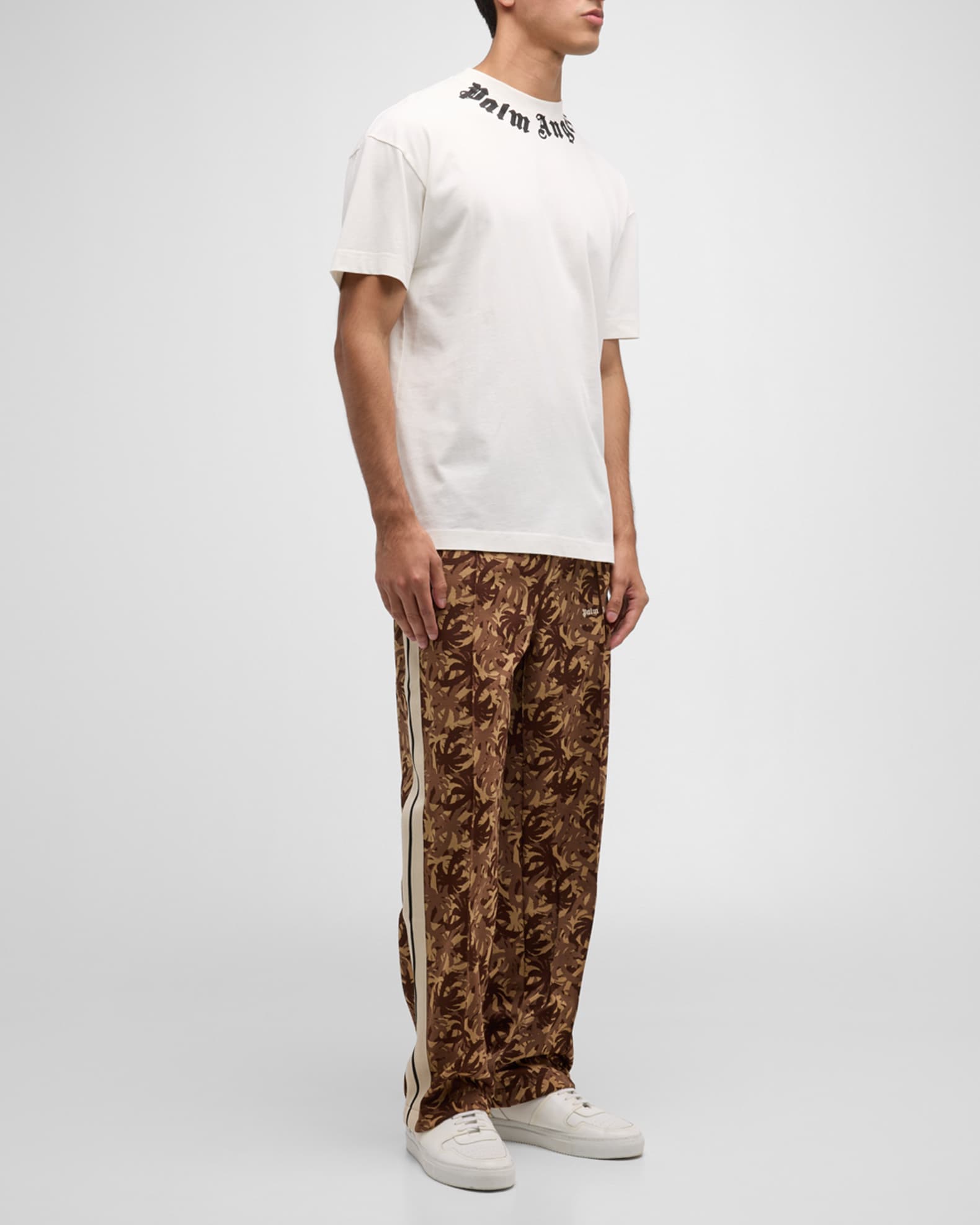 Palm Angels Men's Neck Logo T-Shirt | Neiman Marcus