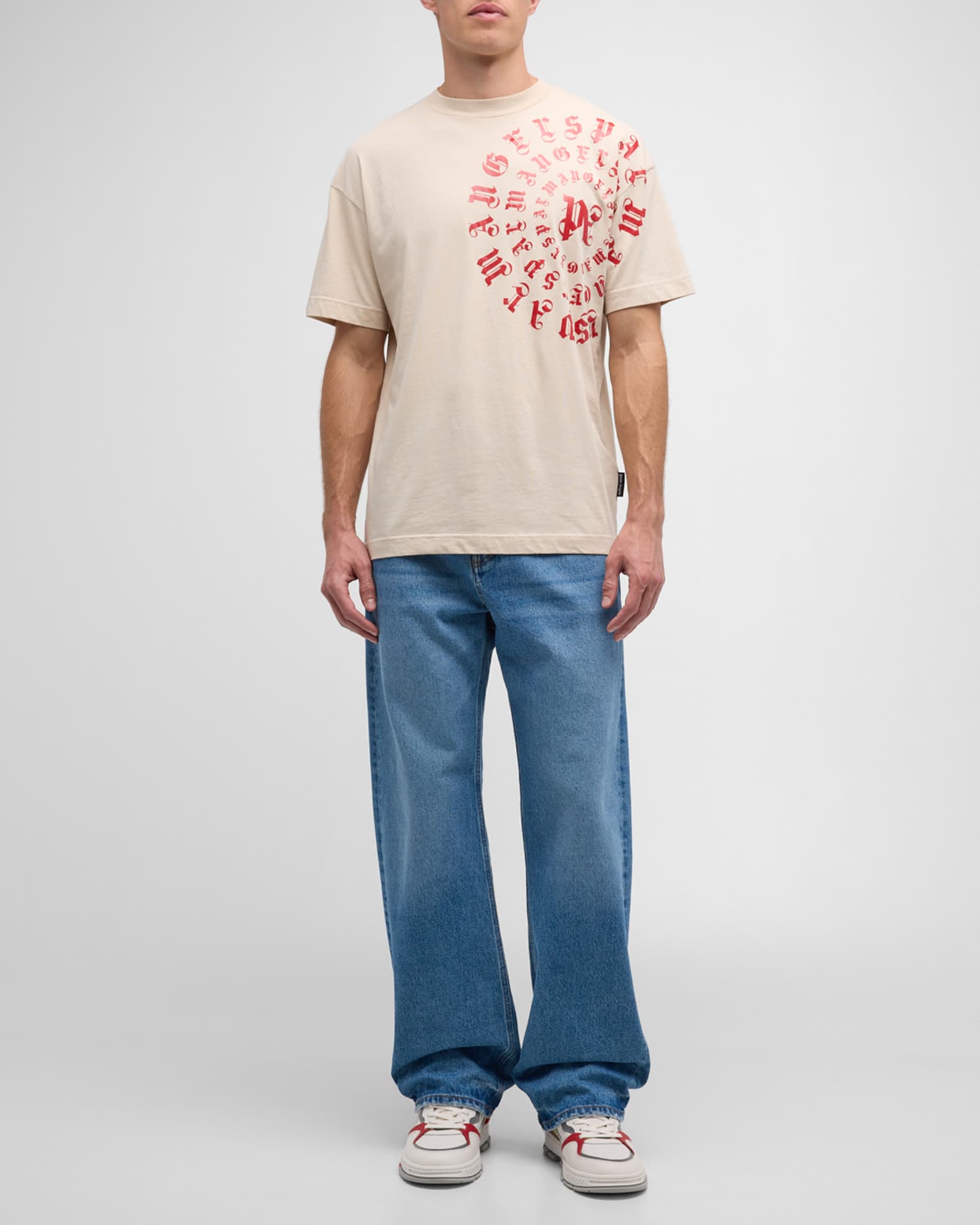 Palm Angels Men's Vertigo Logo T-Shirt | Neiman Marcus