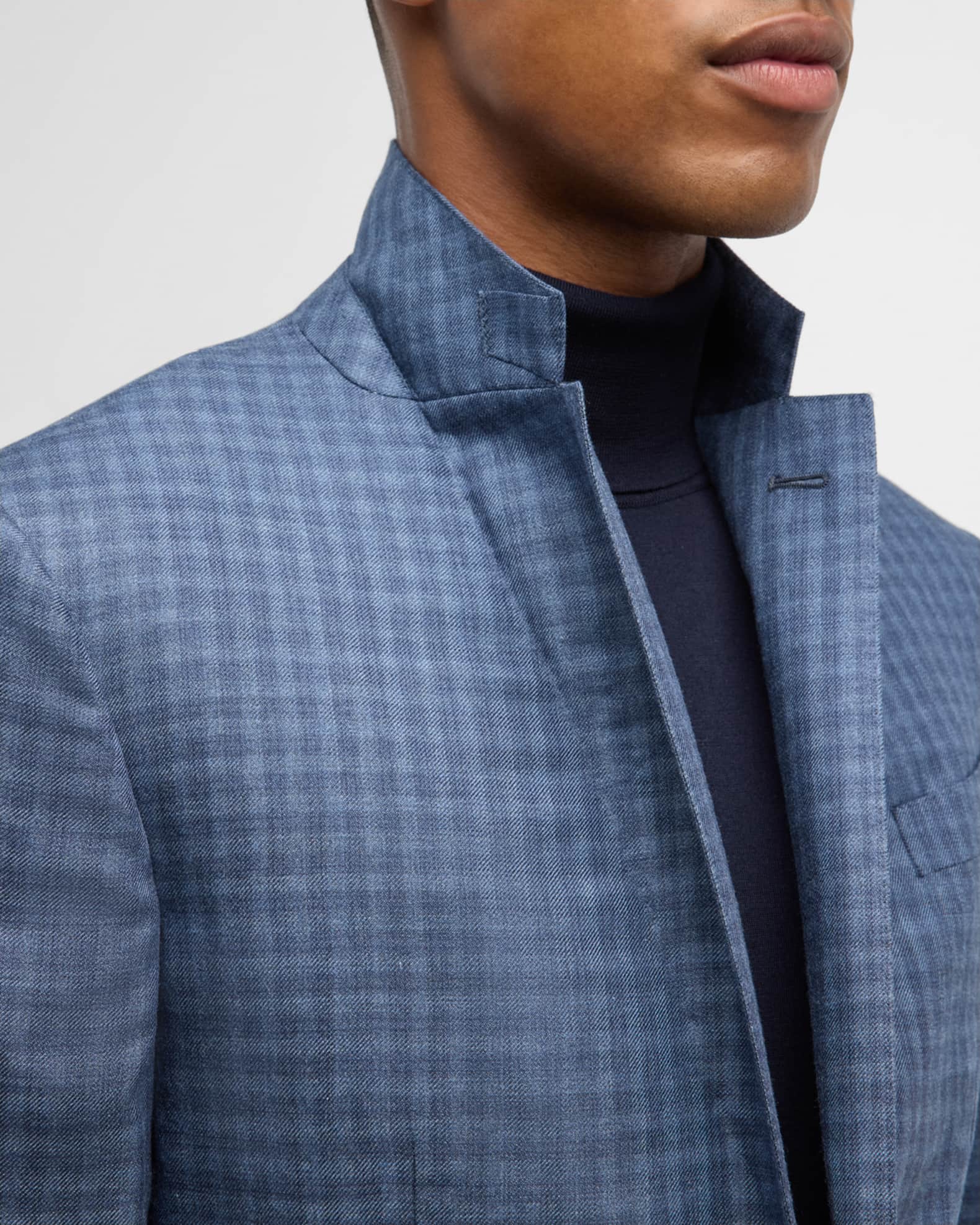ZEGNA Men's Cashmere-Silk Check Sport Coat | Neiman Marcus