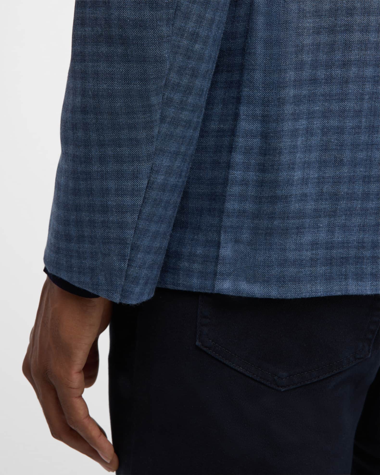 ZEGNA Men's Cashmere-Silk Check Sport Coat | Neiman Marcus
