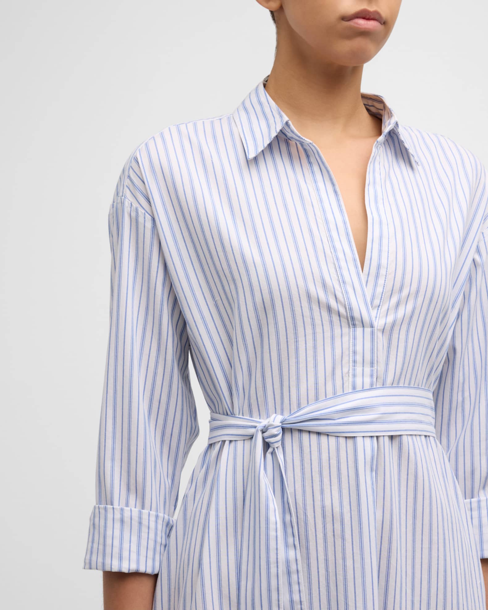 Xirena Marlowe Striped Cotton Midi Shirtdress | Neiman Marcus