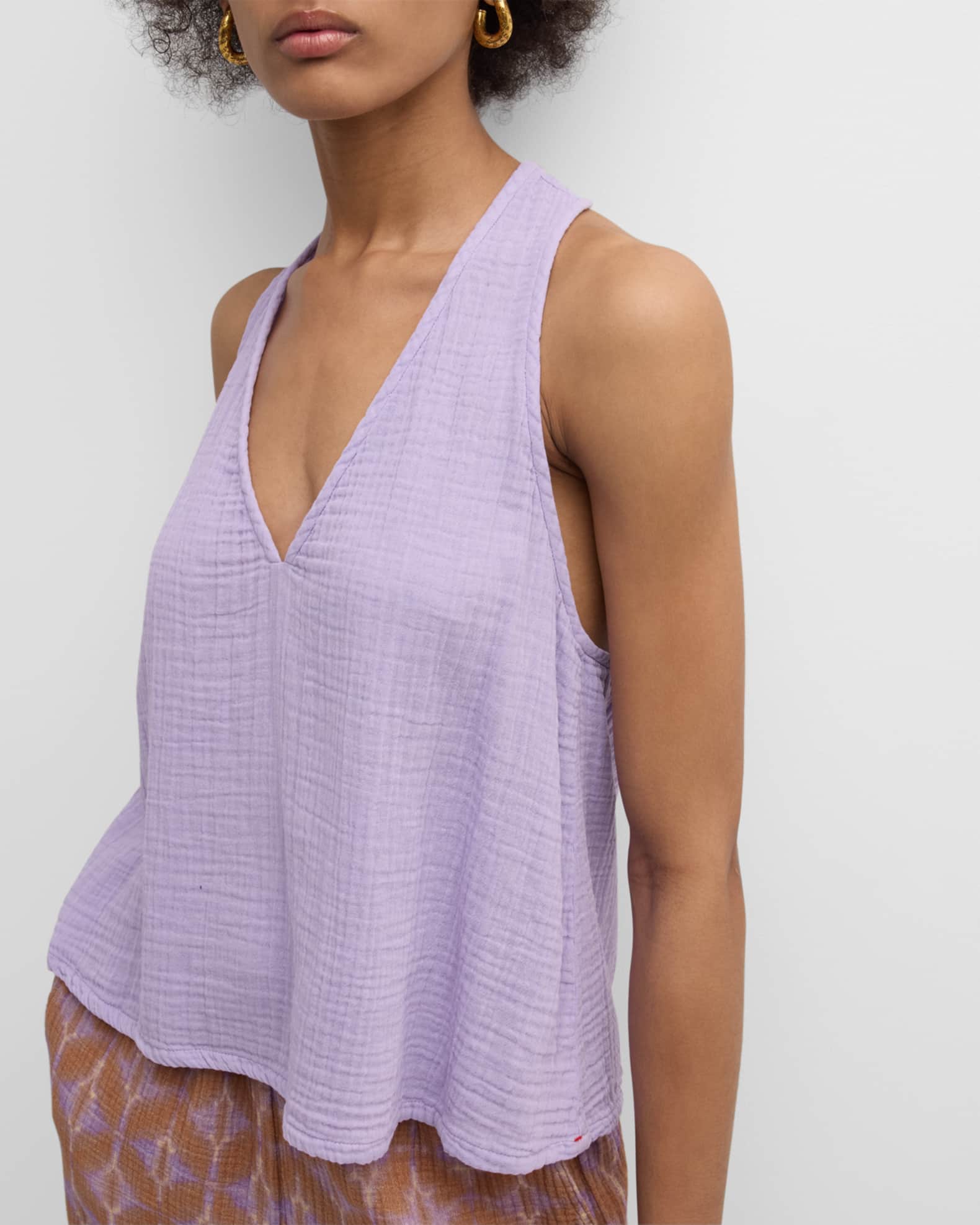 Xirena Axl Sleeveless Cotton Gauze Top | Neiman Marcus