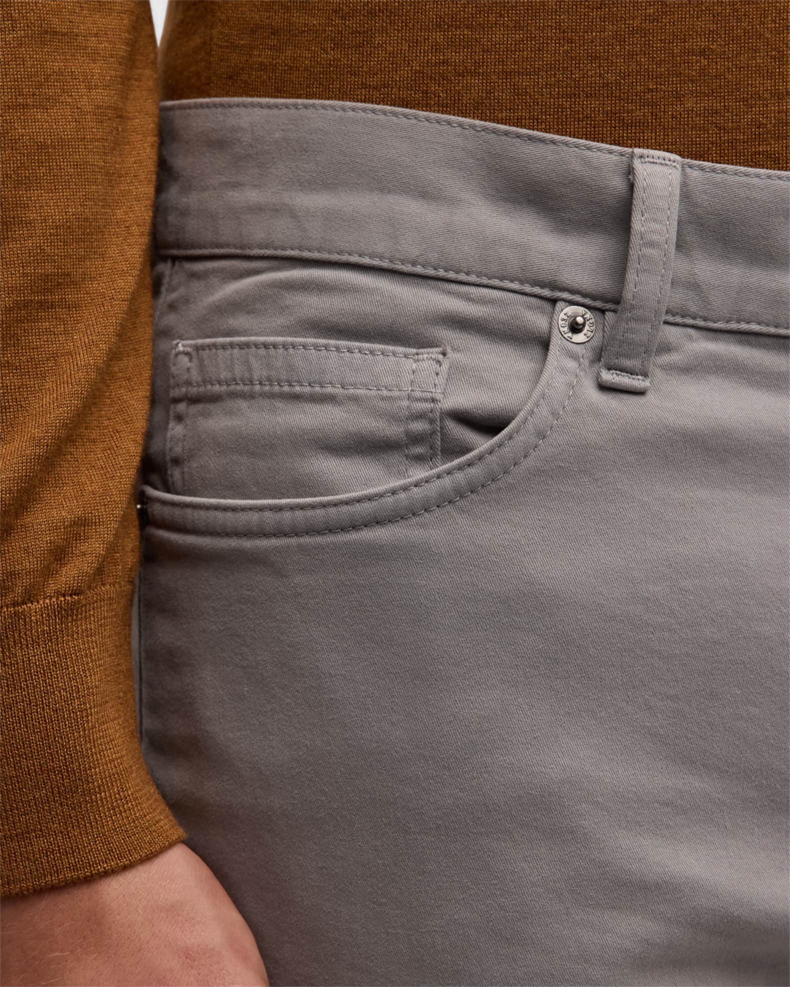 ZEGNA Men's Blue Grey Stretch Gabardine Pants | Neiman Marcus