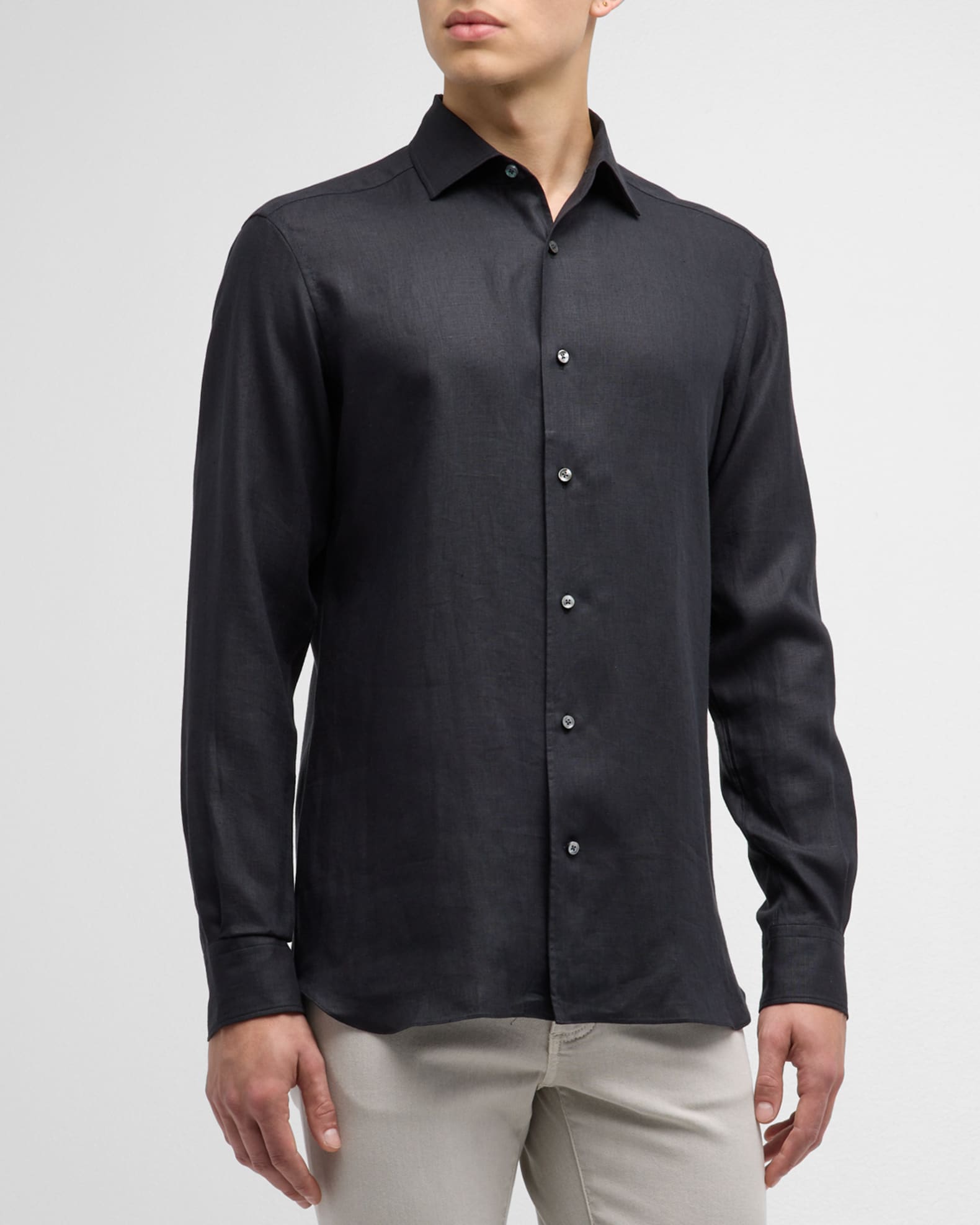 ZEGNA Men's Oasi Lino Linen Sport Shirt | Neiman Marcus