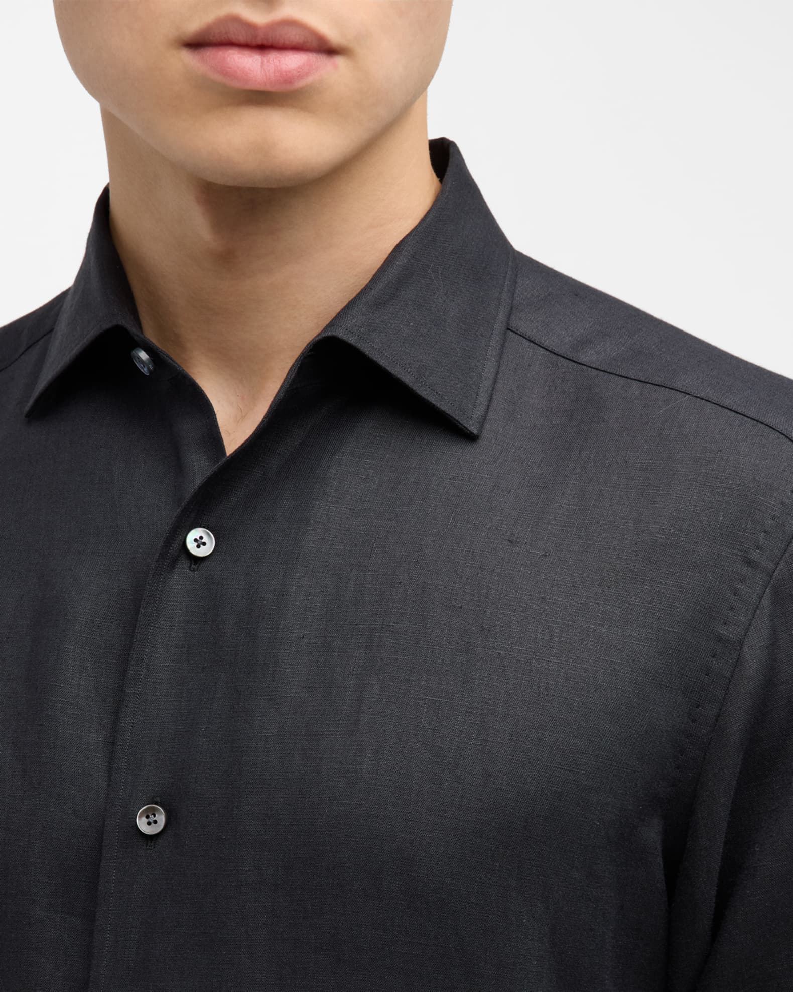ZEGNA Men's Oasi Lino Linen Sport Shirt | Neiman Marcus