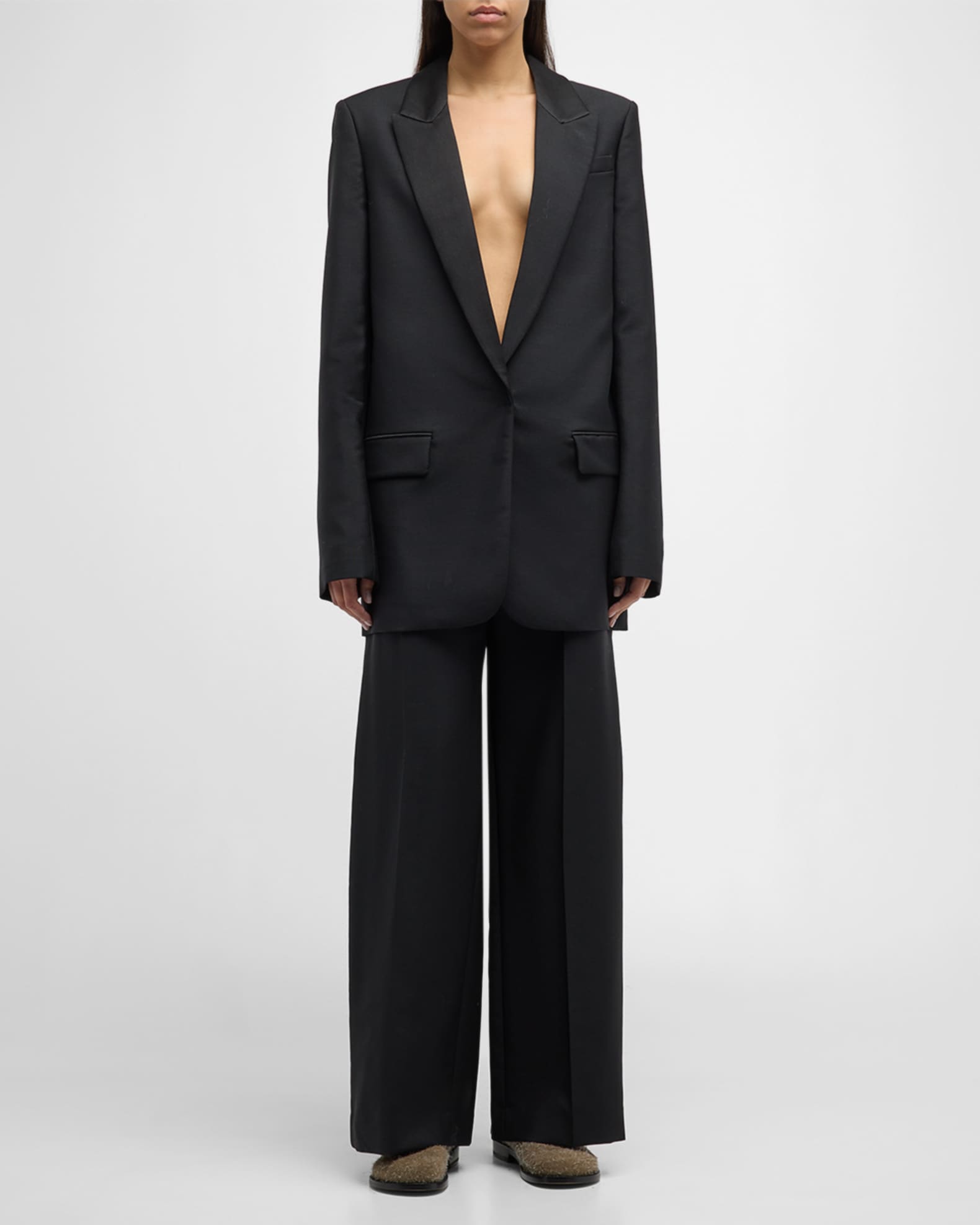 Loewe Tailored Single-Breasted Blazer Jacket | Neiman Marcus