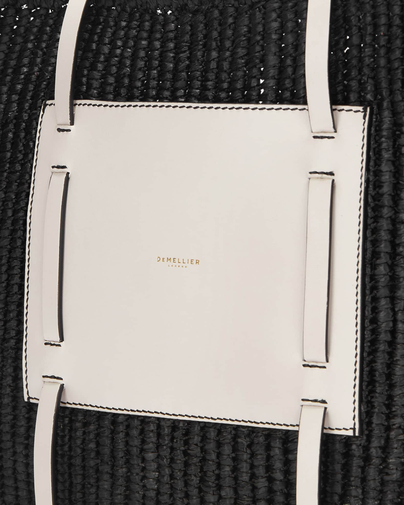 DeMellier The Capri Raffia & Leather Tote Bag | Neiman Marcus